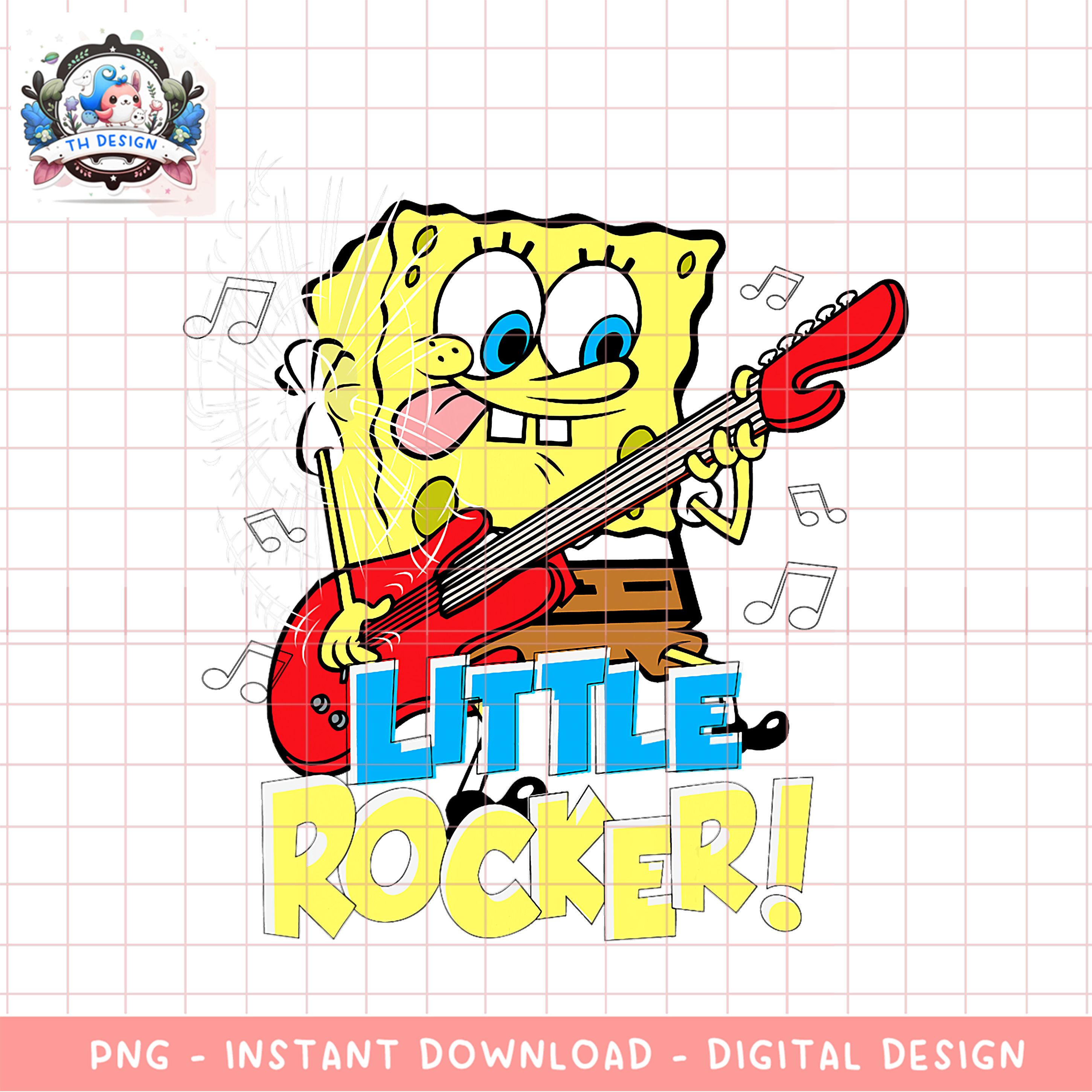 Spongebob Little Rocker! png, digital download, instant | Inspire Uplift