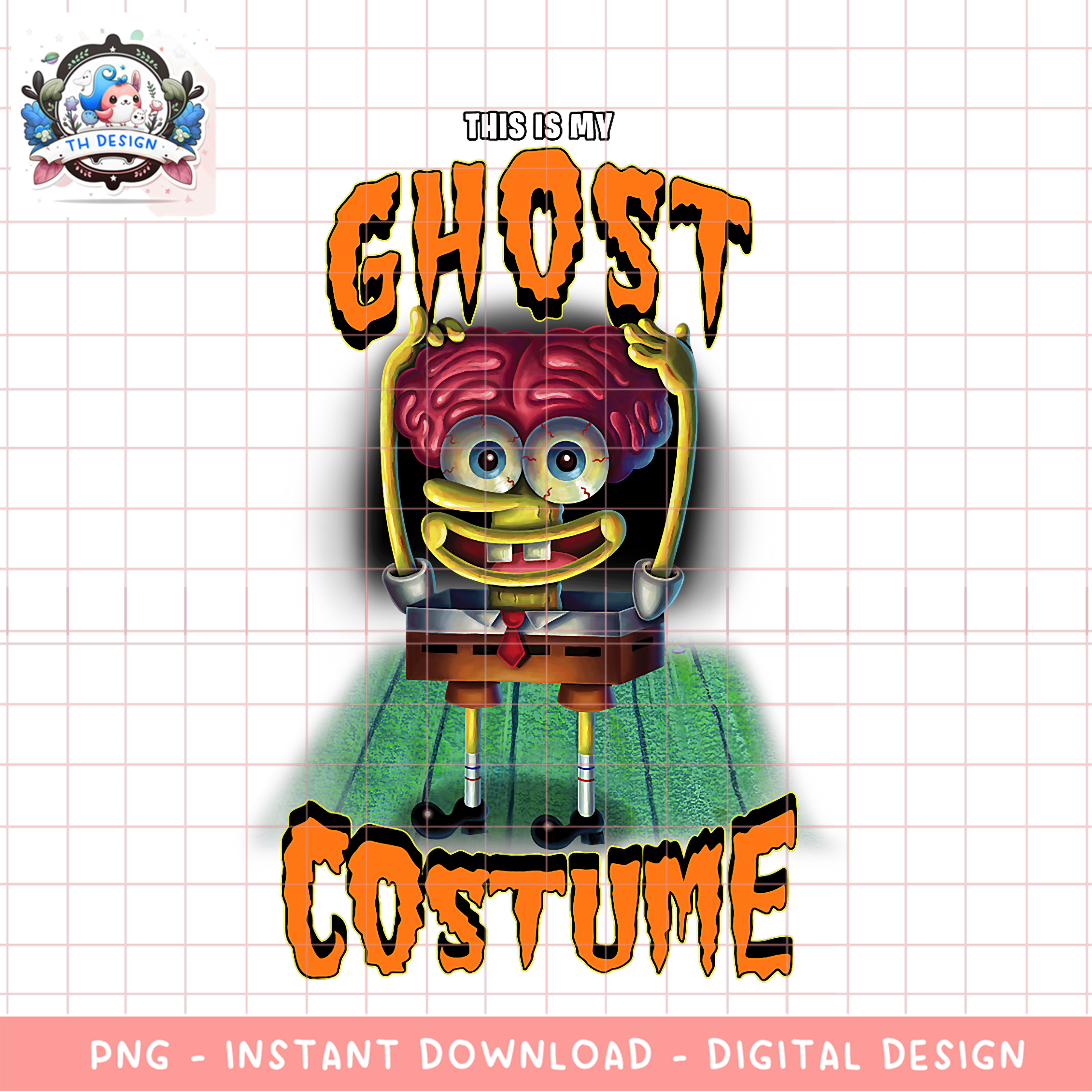 SpongeBob SquarePants Halloween This Is My Ghost Costume png | Inspire ...