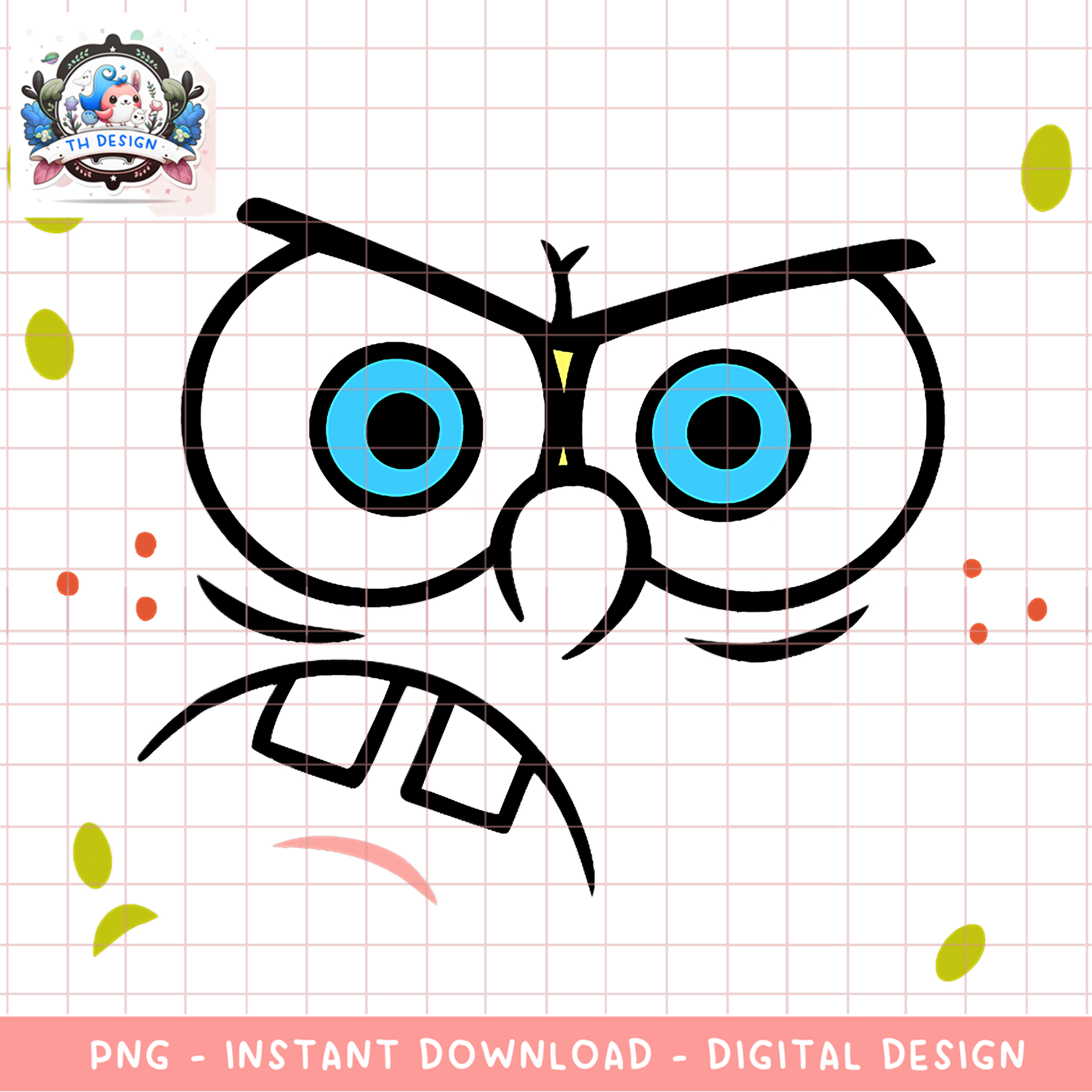 Spongebob Squarepants Large Angry Face png, digital download | Inspire ...