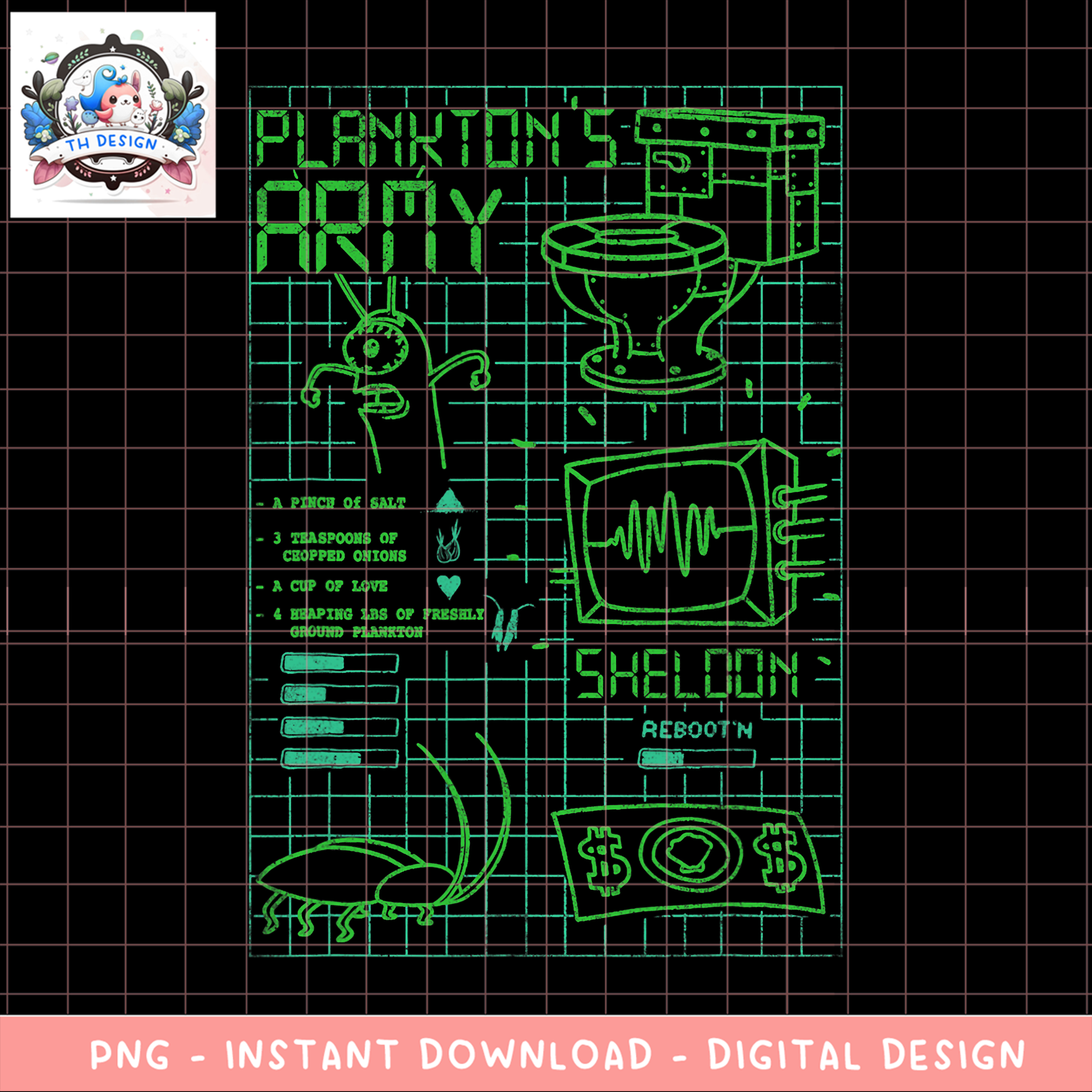 SpongeBob SquarePants Plankton_s Army Schematic png, digital | Inspire ...