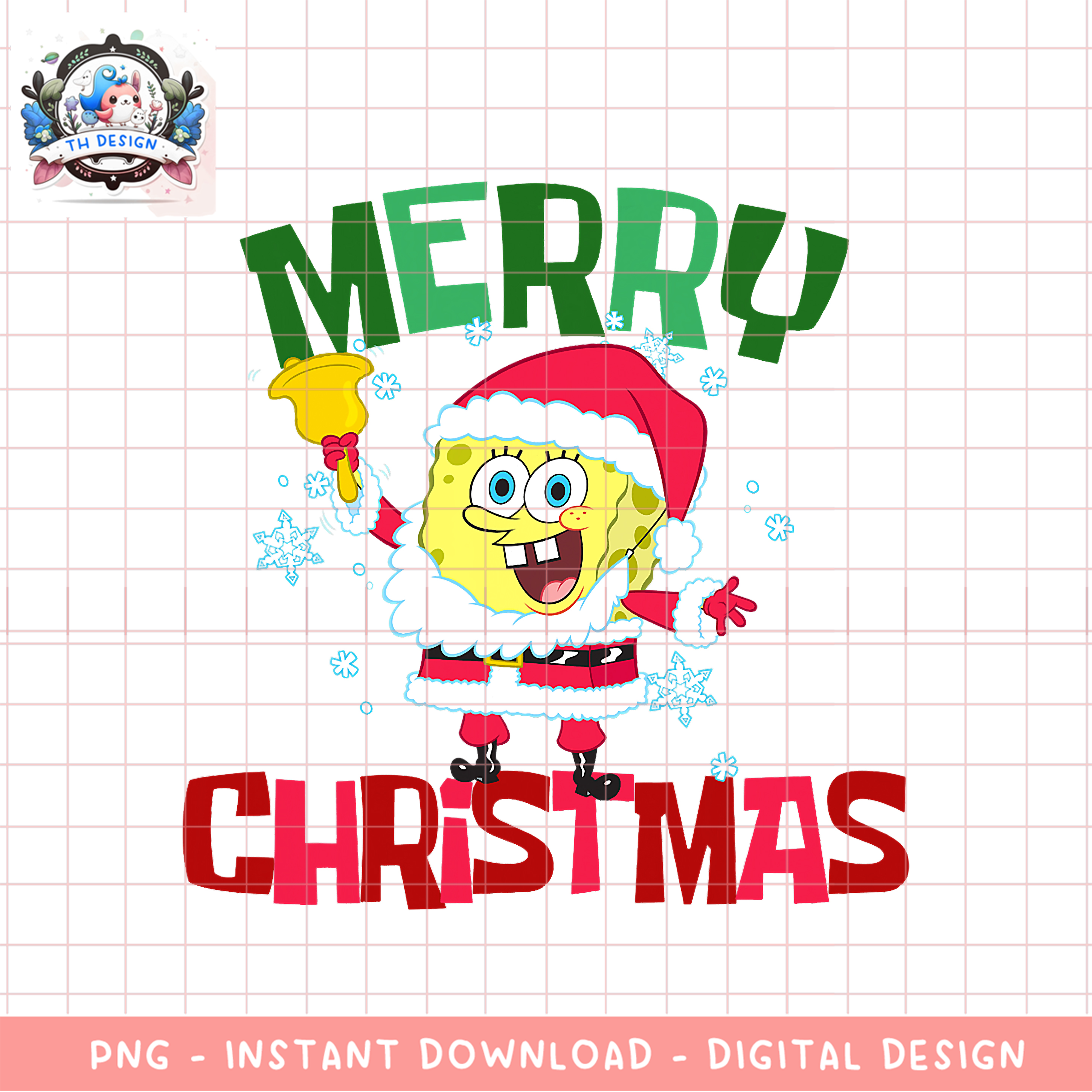 SpongeBob SquarePants Santa Outfit Merry Christmas png, digi | Inspire Uplift