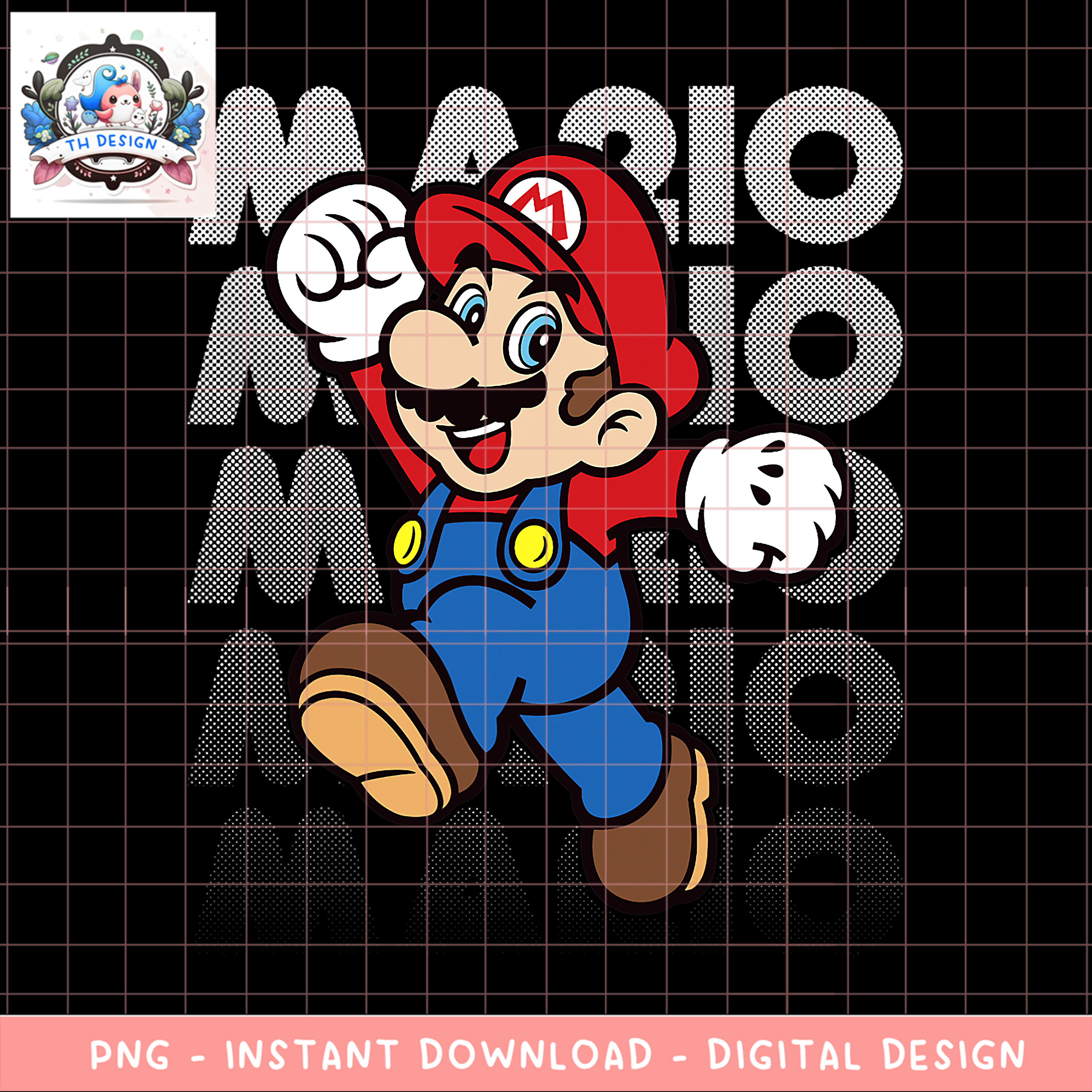 Super Mario Name Fade Poster png, digital download, instant | Inspire ...
