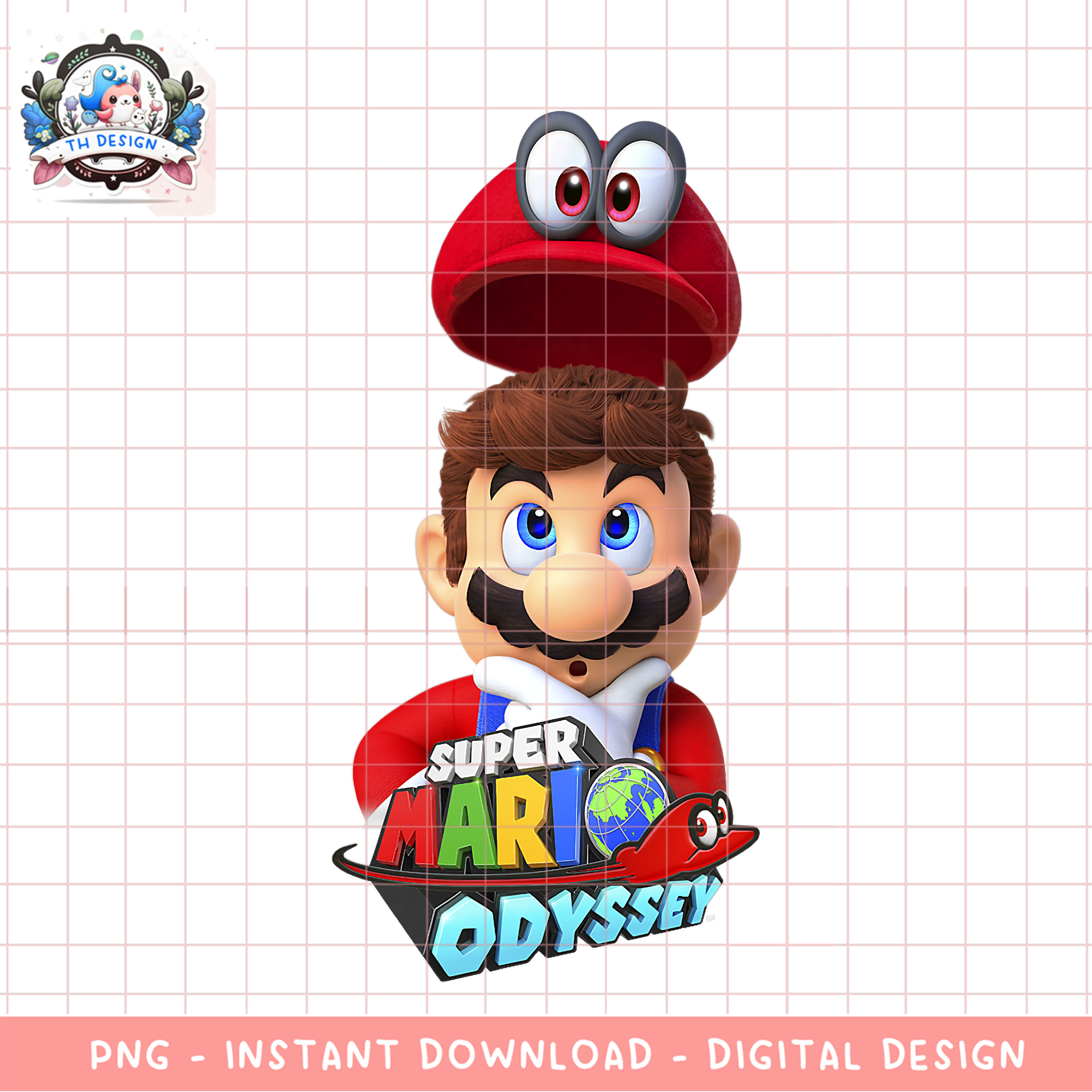 Super Mario Odyssey Game Logo Cappy Mario Graphic png, digit | Inspire ...