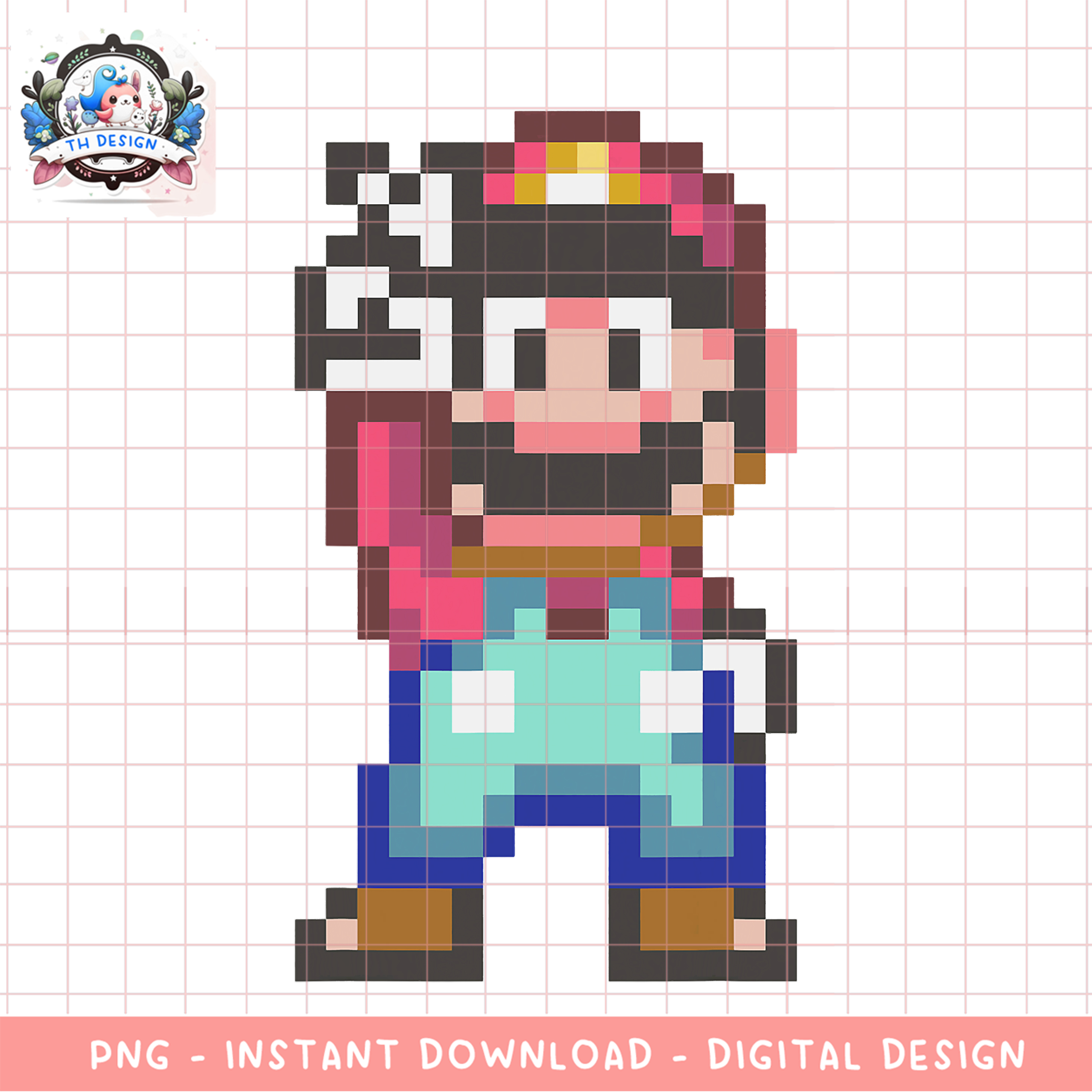 Super Mario Pixel Peace Sign png, digital download, instant | Inspire ...