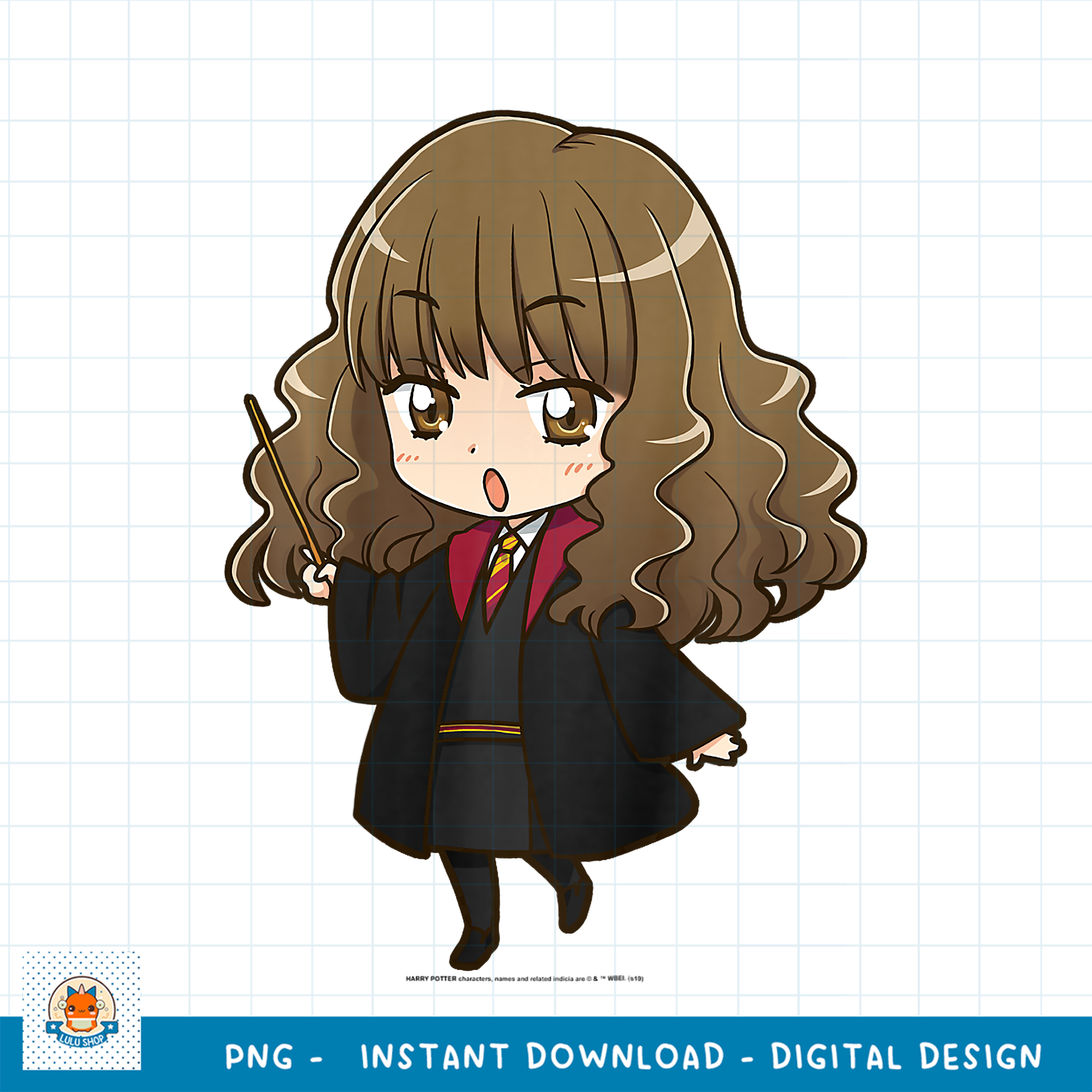 Kids Harry Potter Hermione Granger Anime Style Portrait PNG - Inspire ...