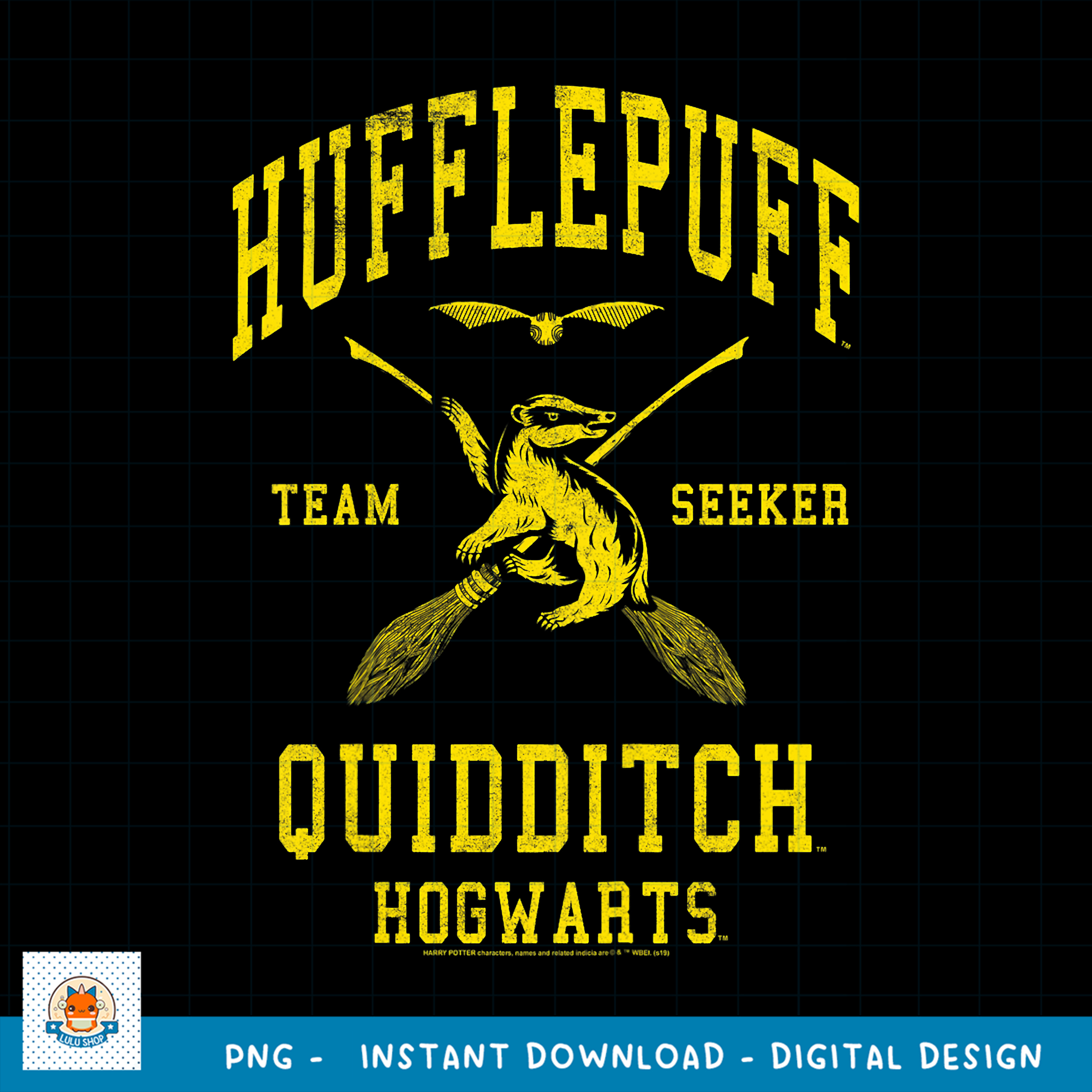 Kids Harry Potter Hufflepuff Team Seeker Text png, digital d | Inspire ...