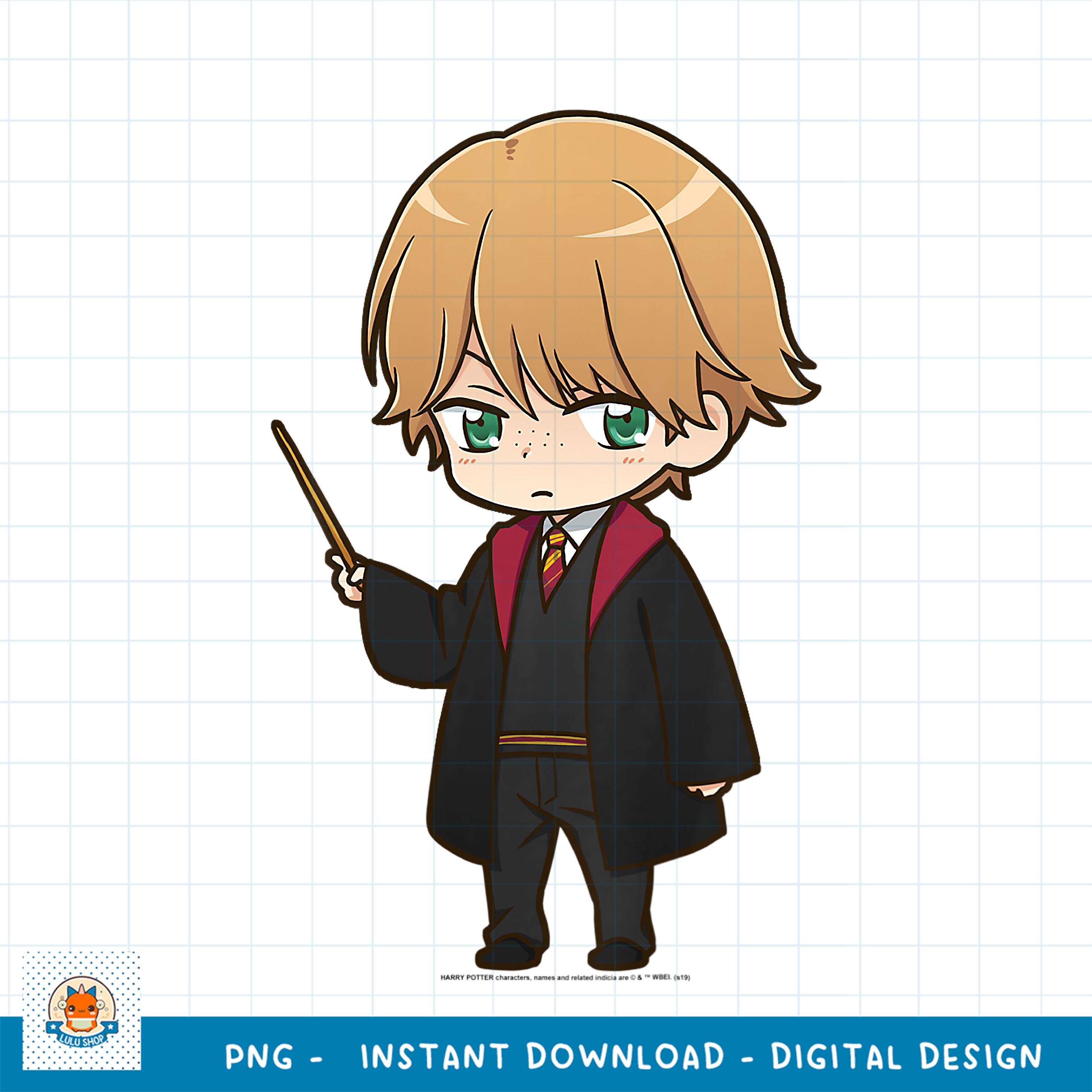 Kids Harry Potter Ron Weasley Anime Style Portrait png, digi | Inspire ...