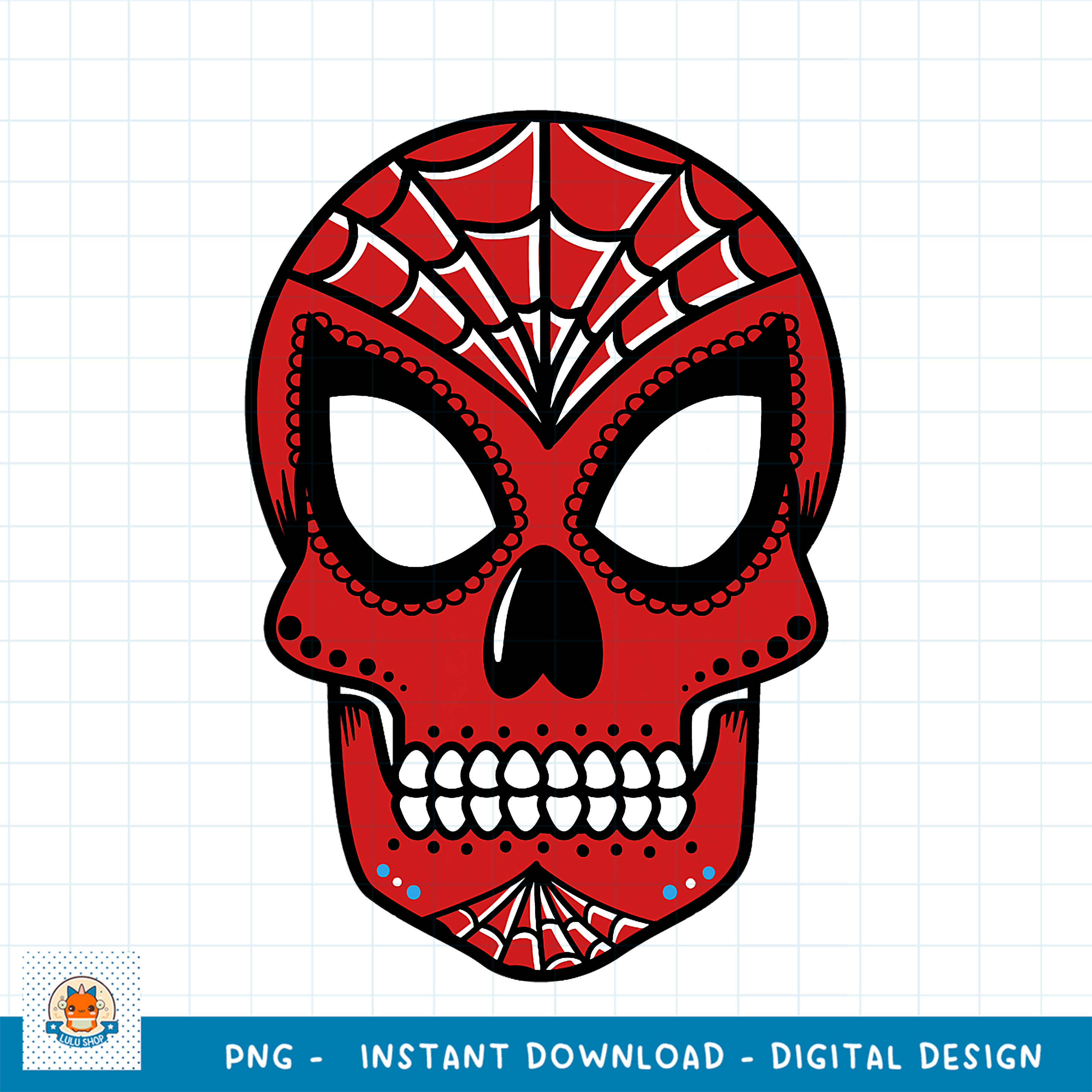 Marvel Spider-Man Sugar Skull png, digital download | Inspire Uplift