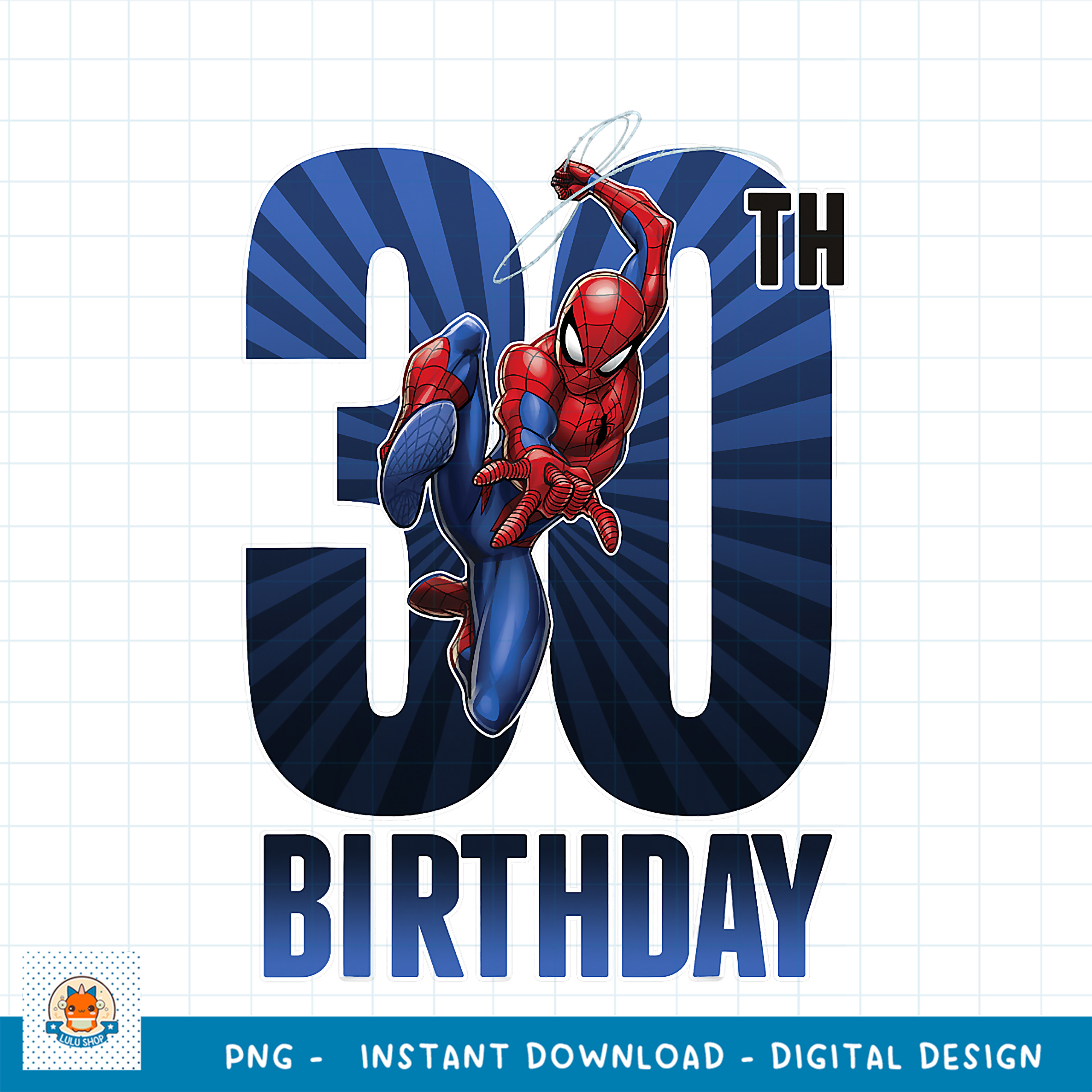 Marvel Spider-Man Swinging 30th Birthday Graphic png, digita | Inspire ...