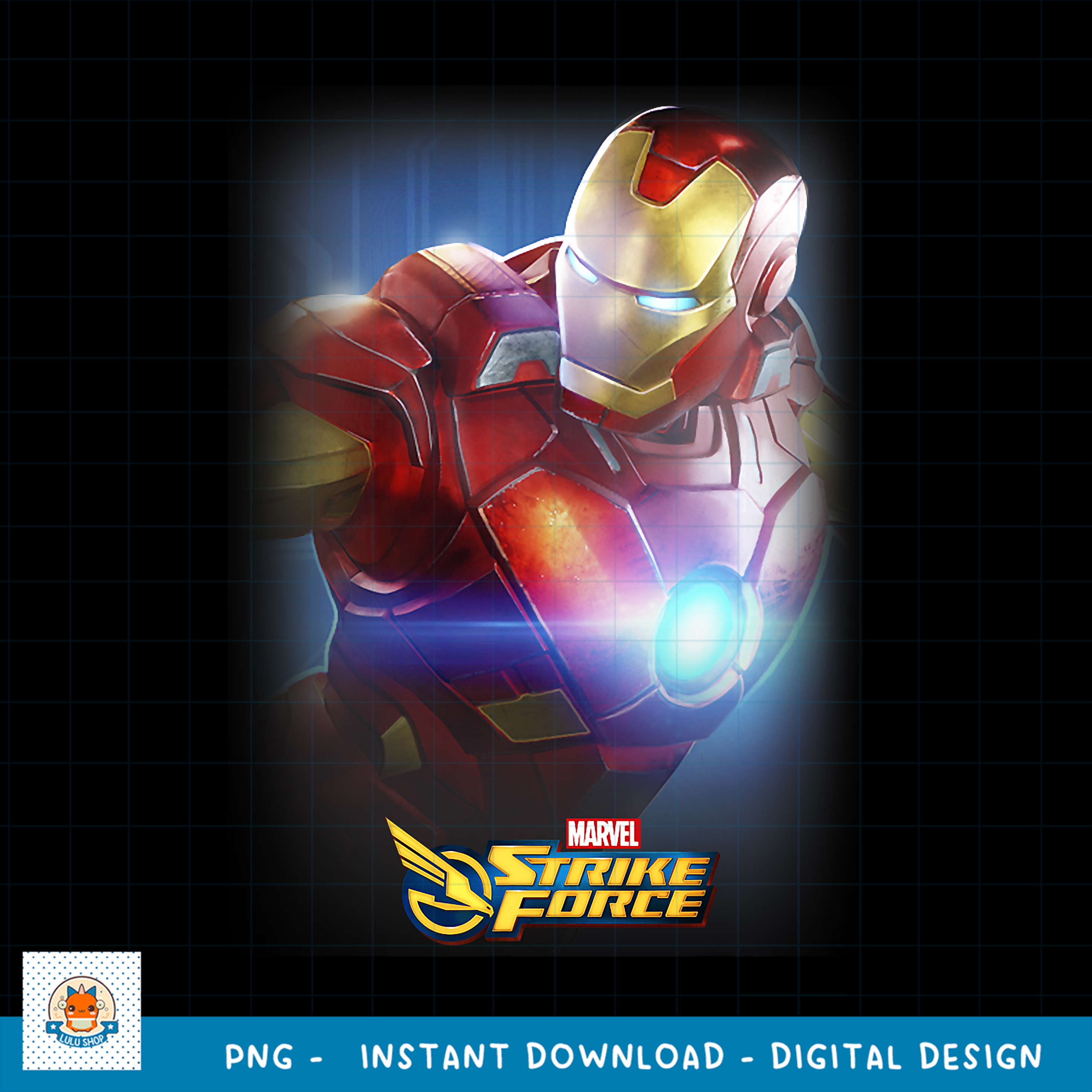 Marvel Strike Force Iron Man Glow Portrait Graphic png, digi | Inspire ...