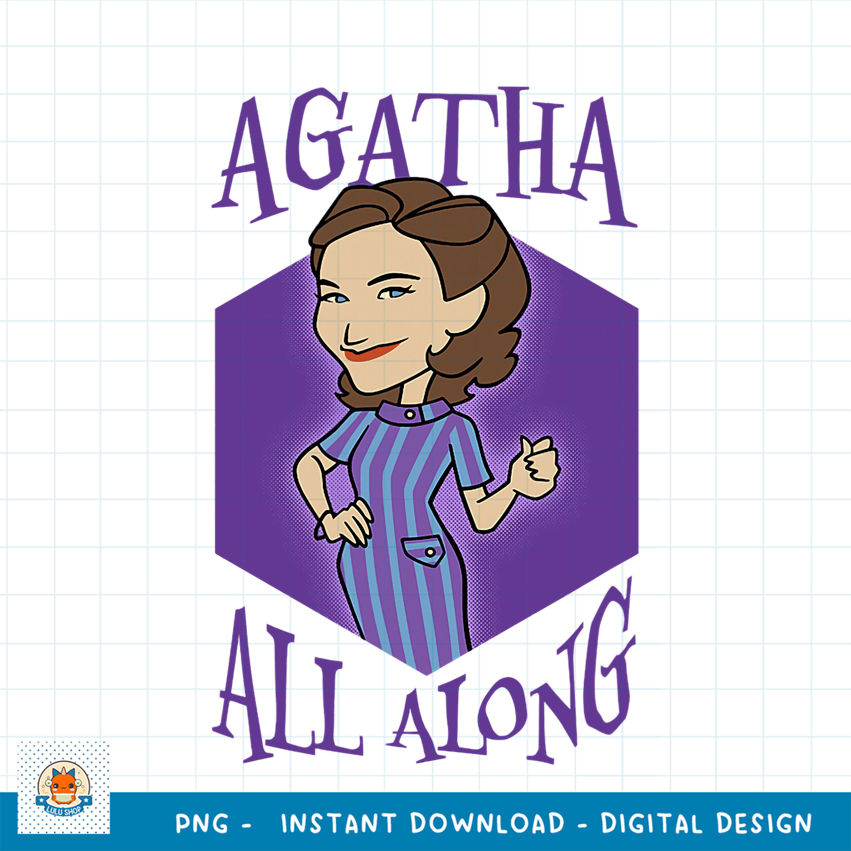 Marvel WandaVision Agatha All Along Purple Portrait png, dig | Inspire ...
