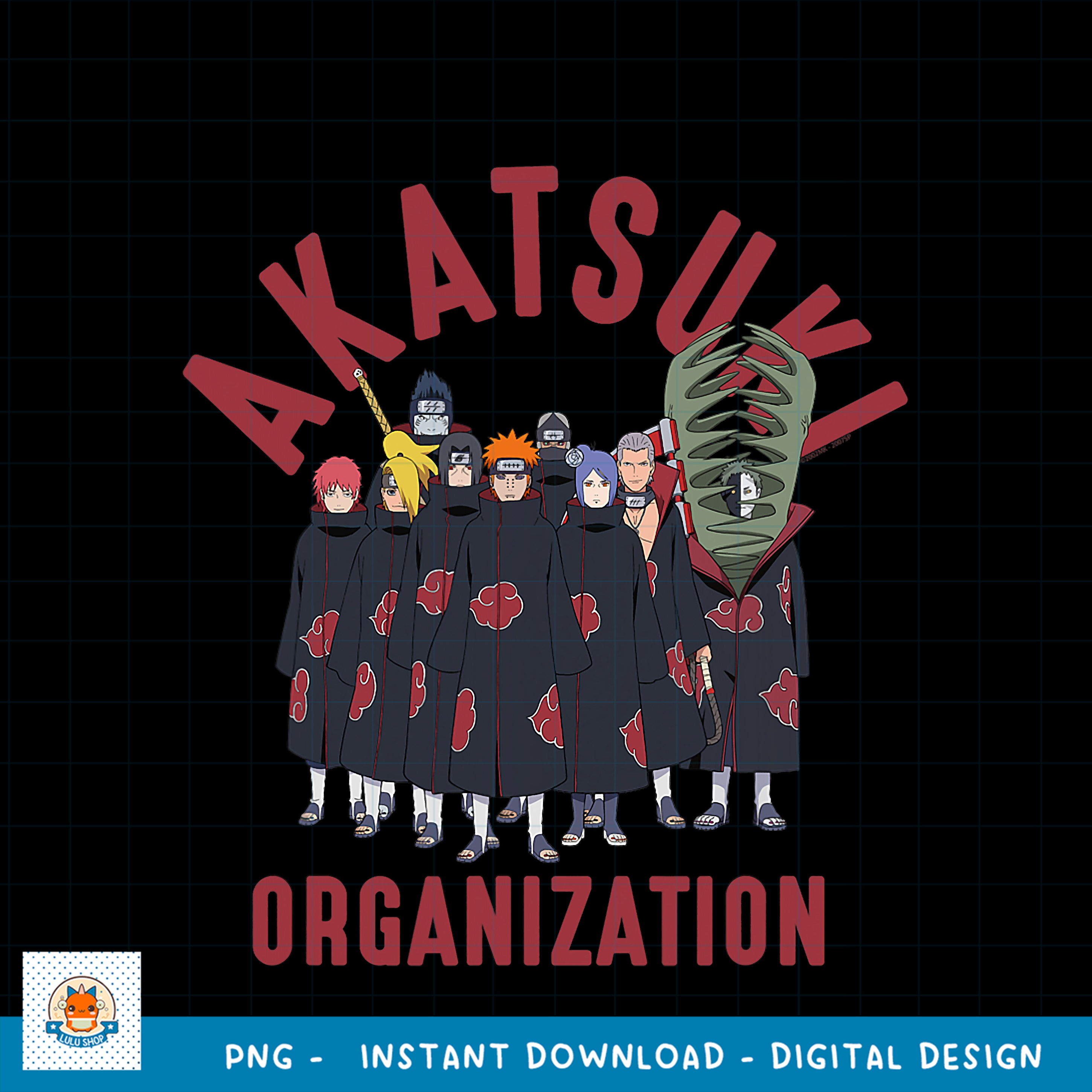 Naruto Shippuden Akatsuki Organization png, digital download | Inspire ...