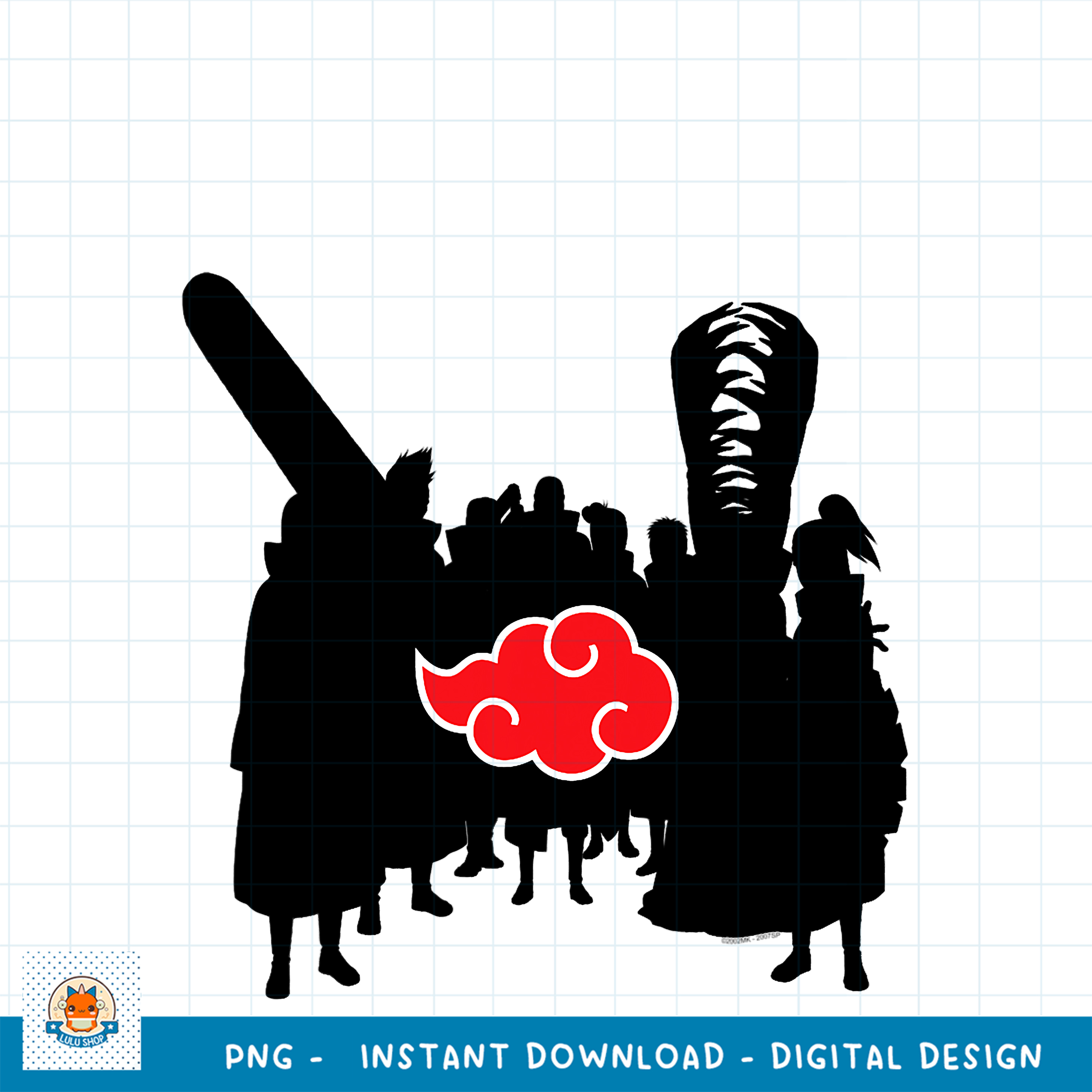 Naruto Shippuden Akatsuki Silhouettes png, digital download | Inspire ...