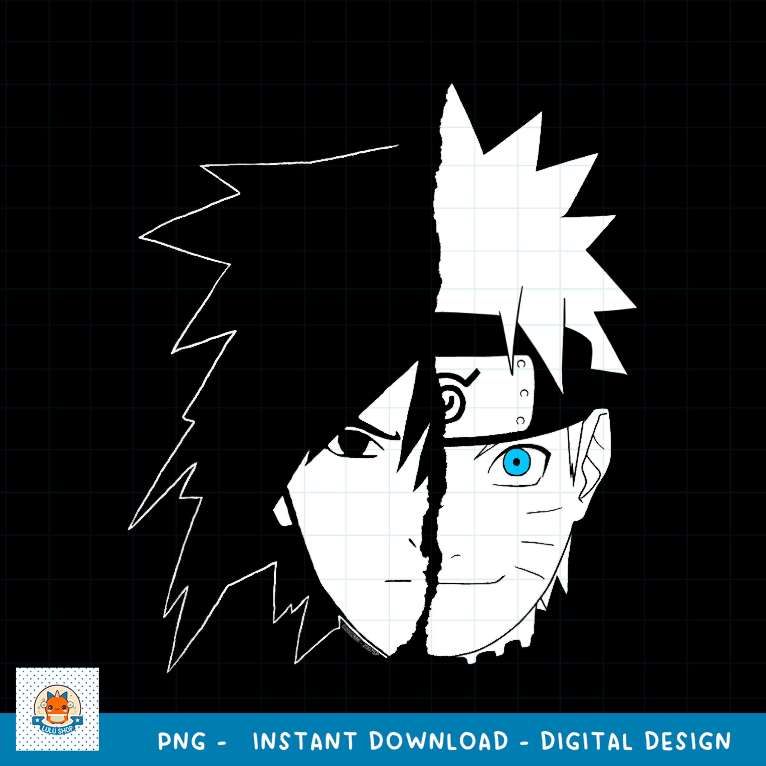 Naruto Shippuden Naruto Sasuke Split Face png, digital downl | Inspire ...