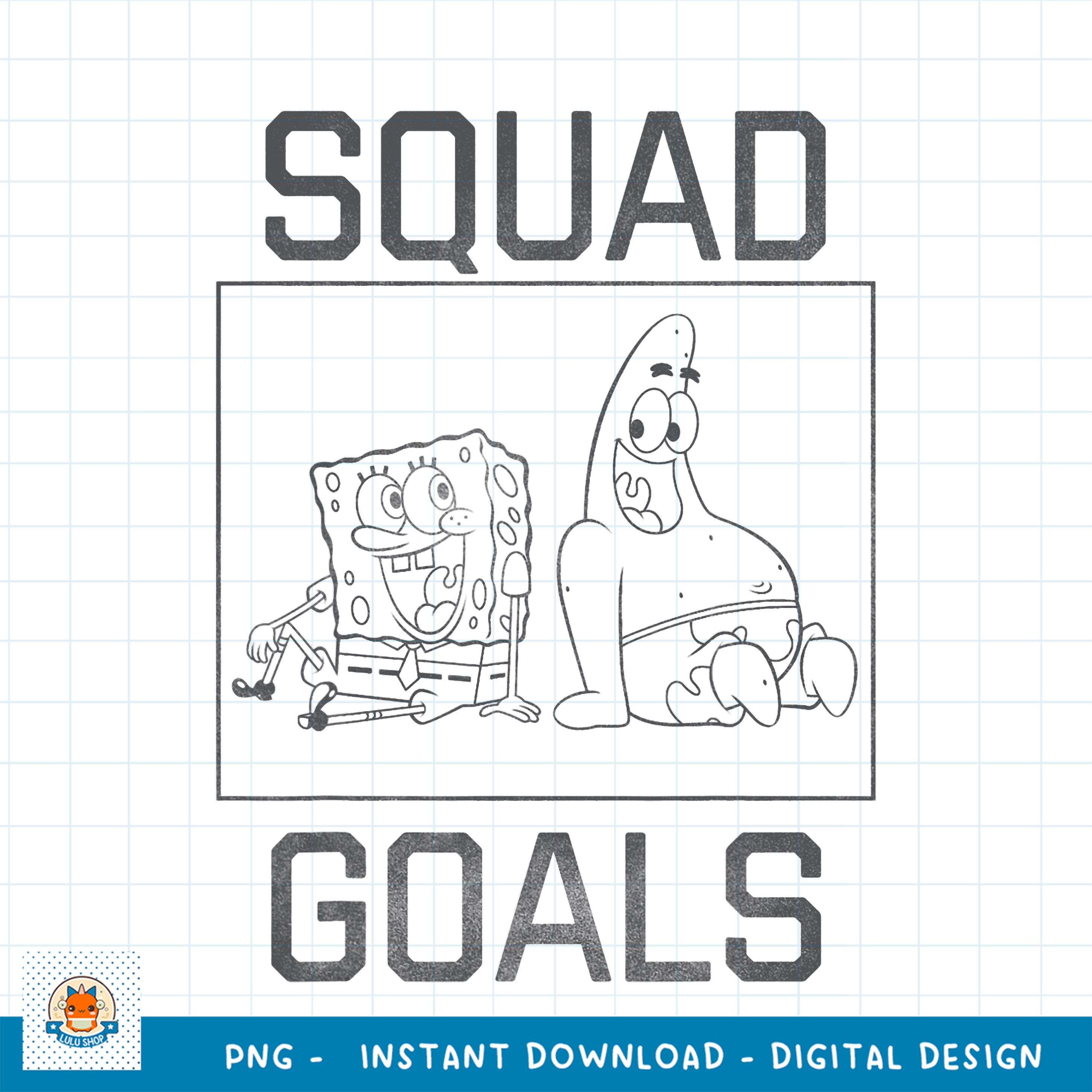 SpongeBob SquarePants BFFS Squad Goals png, digital download | Inspire ...