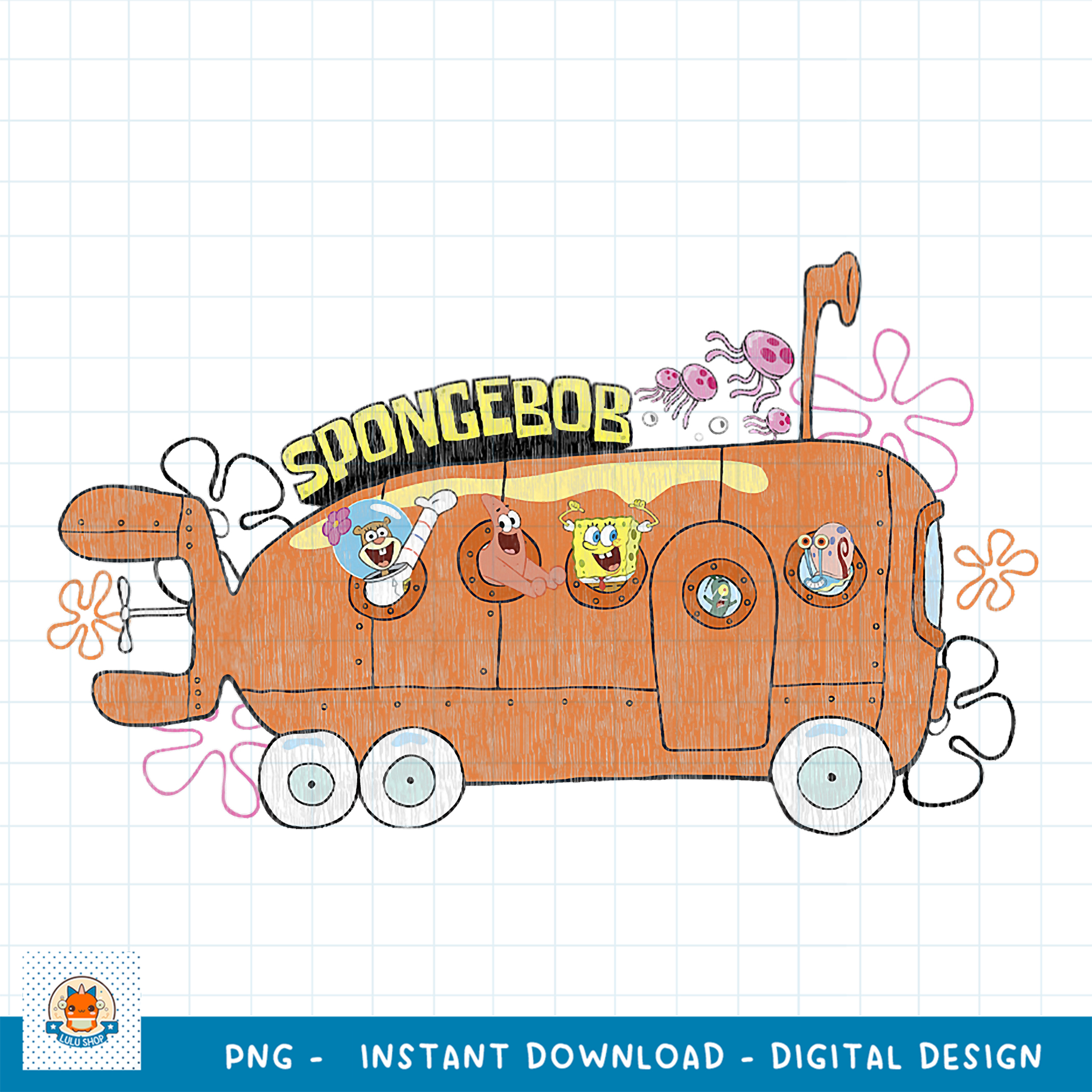 SpongeBob SquarePants Bikini Bottom Bus png, digital downloa | Inspire ...