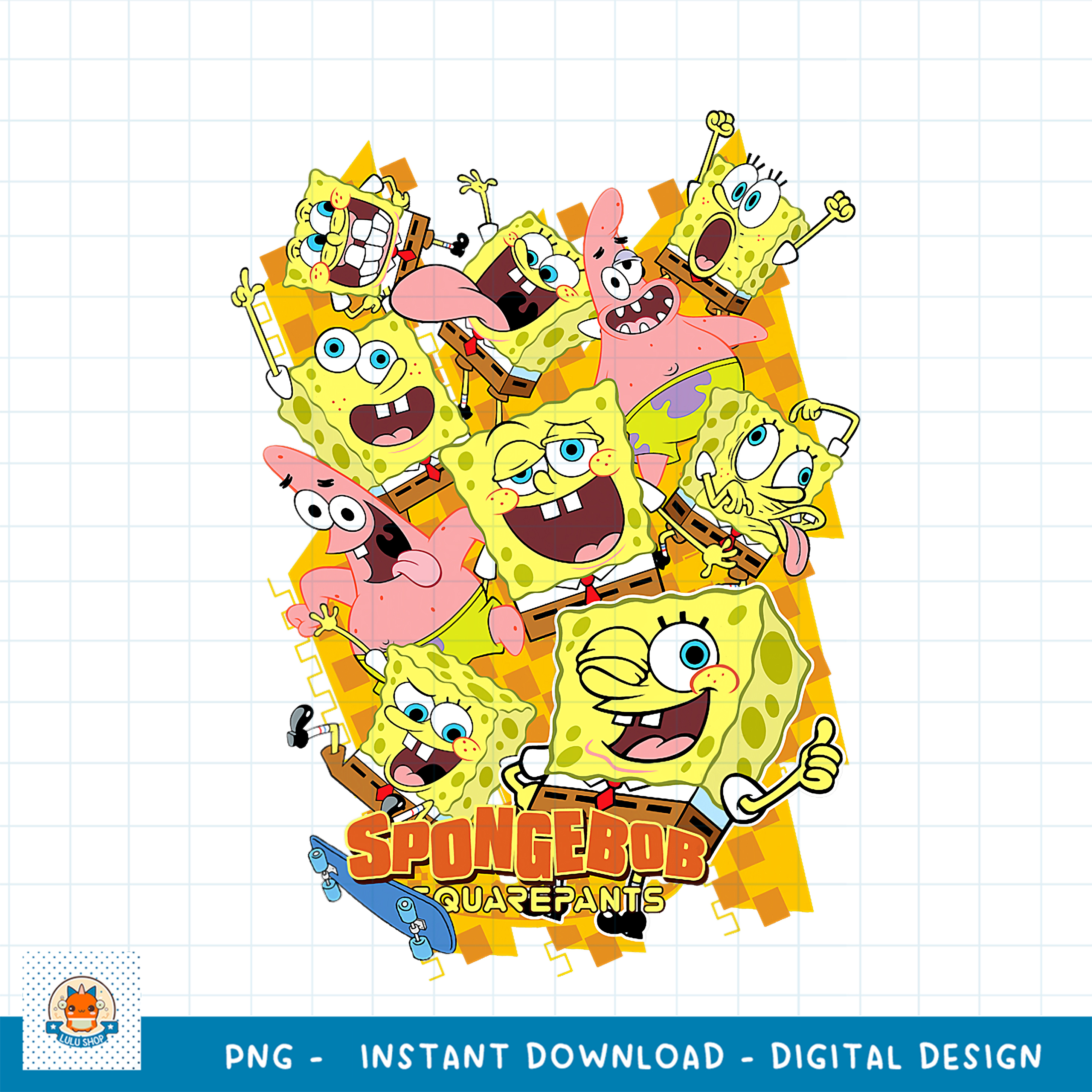Spongebob Squarepants Collage With Patrick png, digital down | Inspire ...