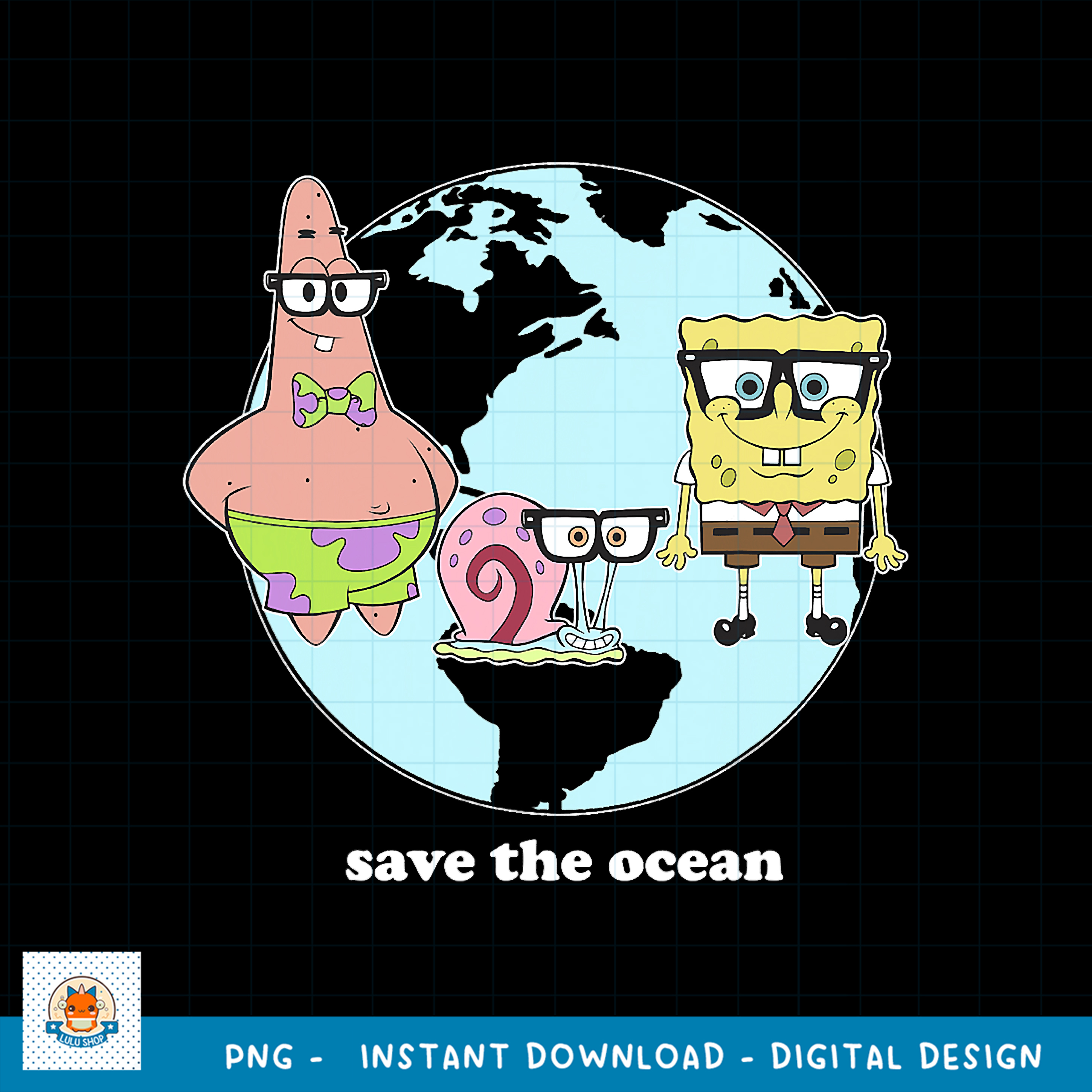 SpongeBob SquarePants Gary _ Patrick Save The Ocean png, dig | Inspire ...