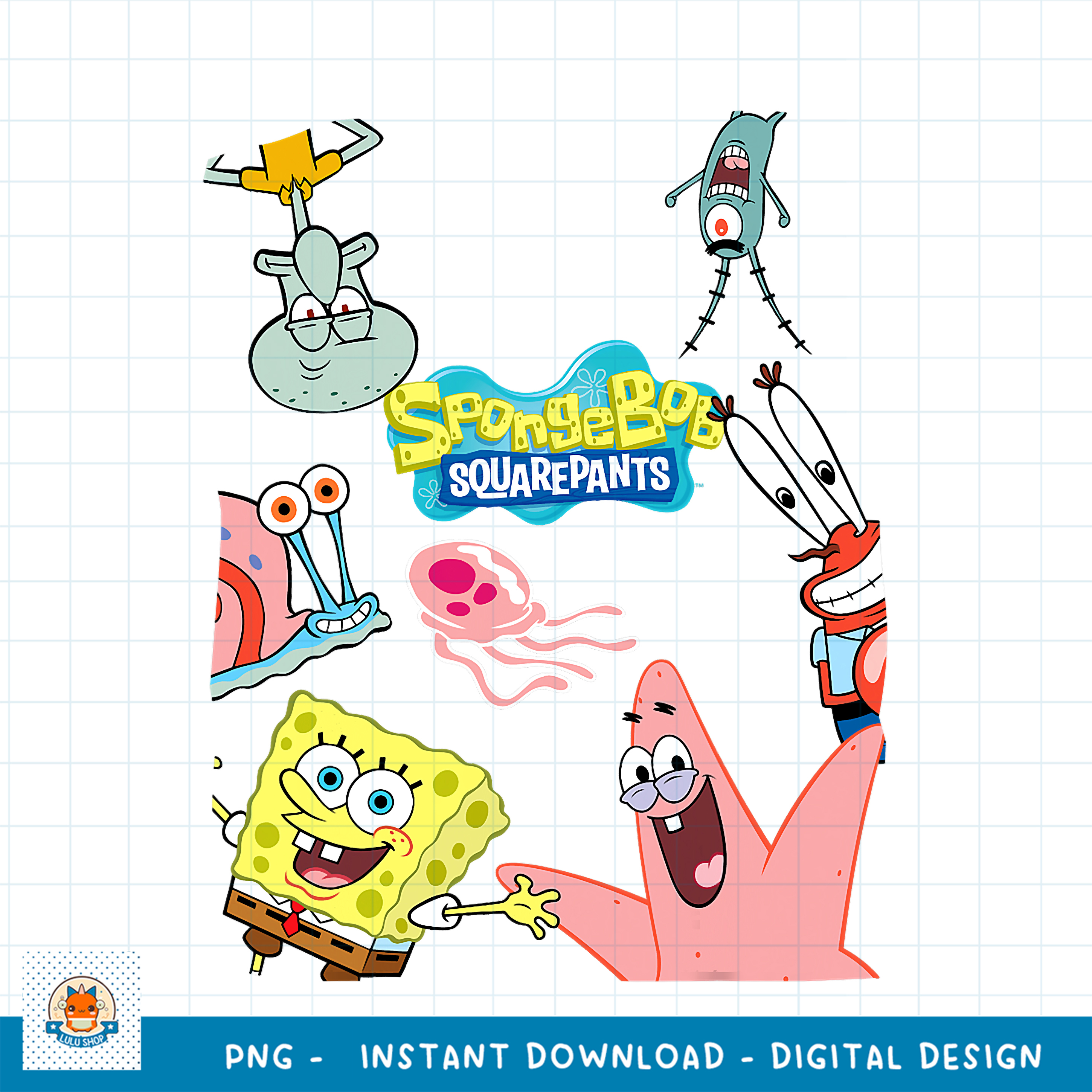 Spongebob Squarepants Logo With Friends png, digital downloa | Inspire ...
