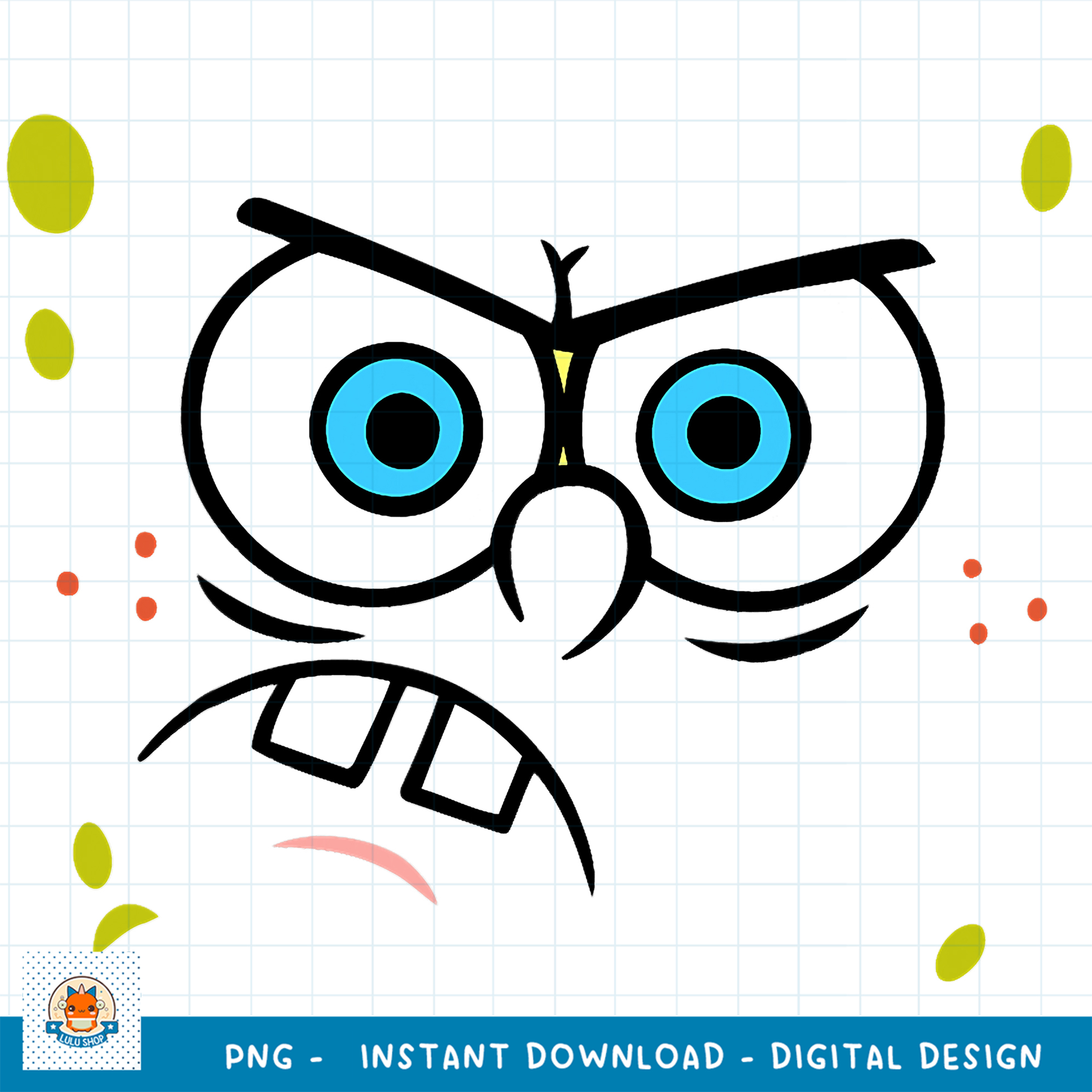 Spongebob Squarepants Large Angry Face png, digital download | Inspire ...