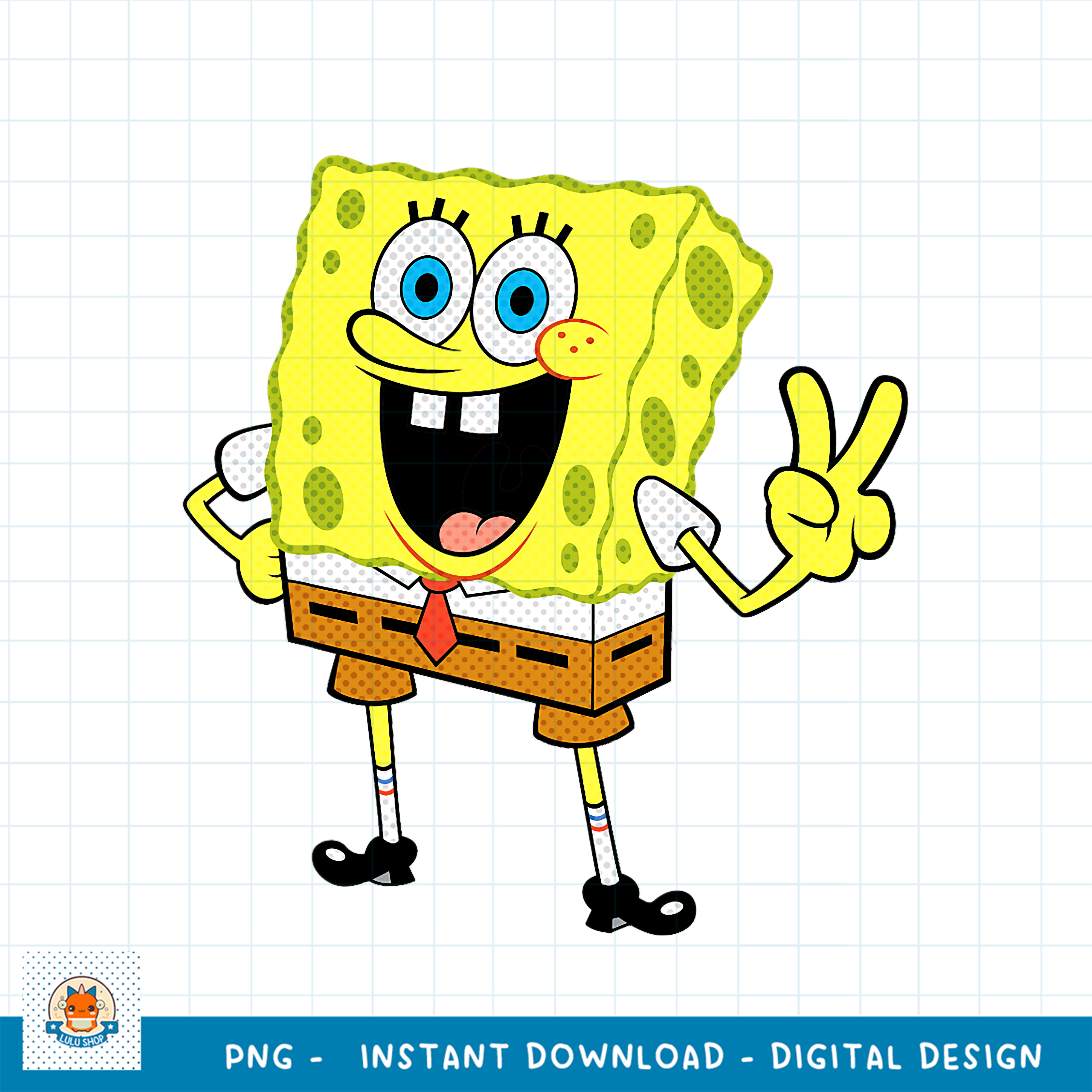Spongebob Squarepants Peace Sign png, digital download | Inspire Uplift