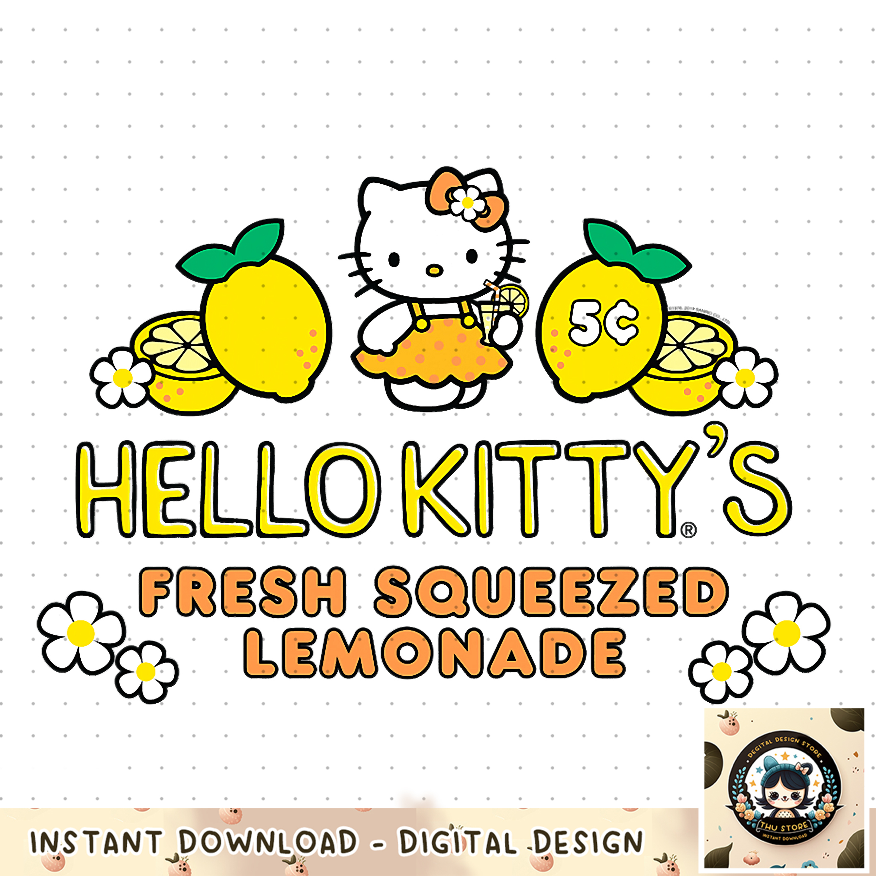 Hello Kitty Summer Lemonade png, digital download, instant | Inspire Uplift