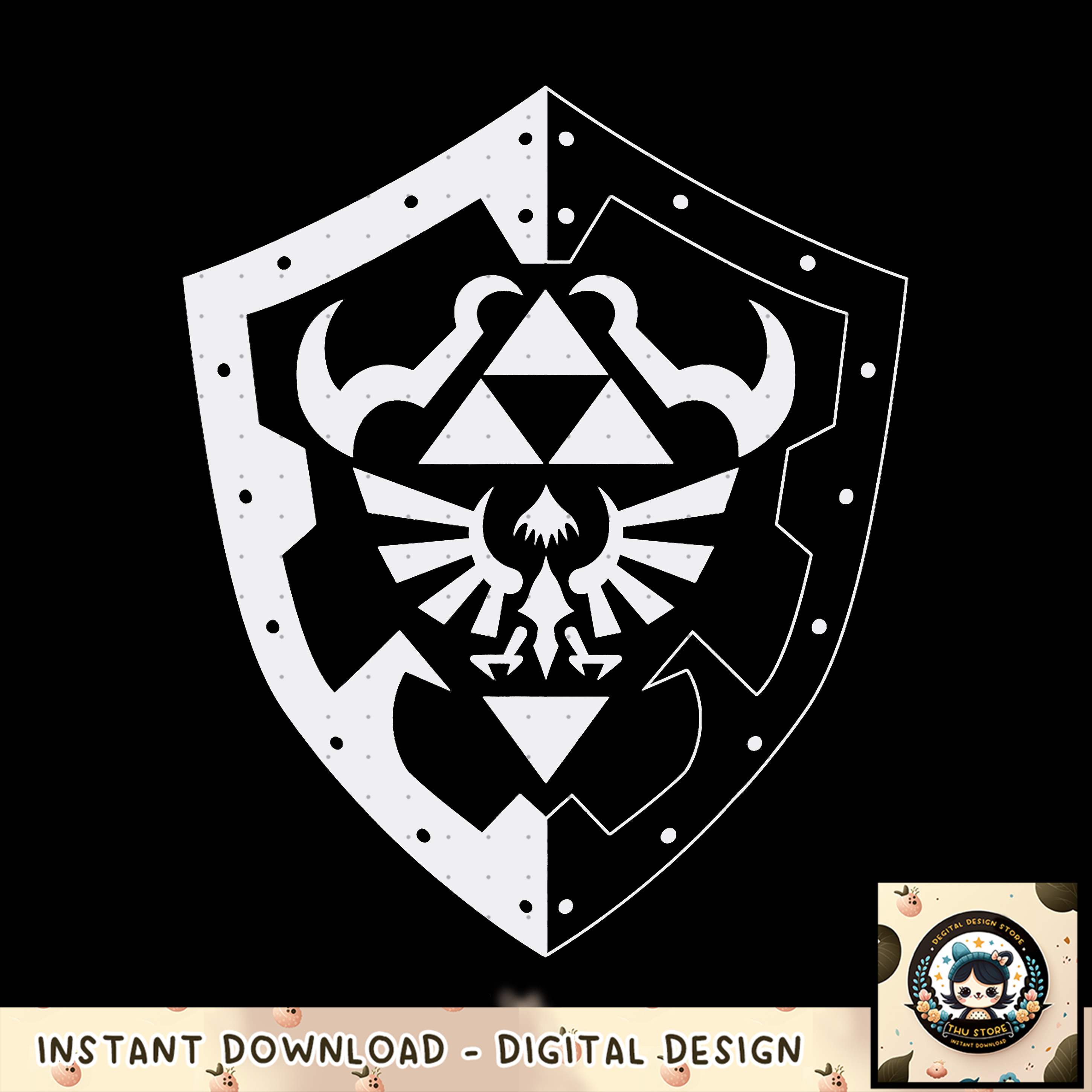 Nintendo Zelda Link_s Hylian Shield Line Art Graphic png, di - Inspire ...
