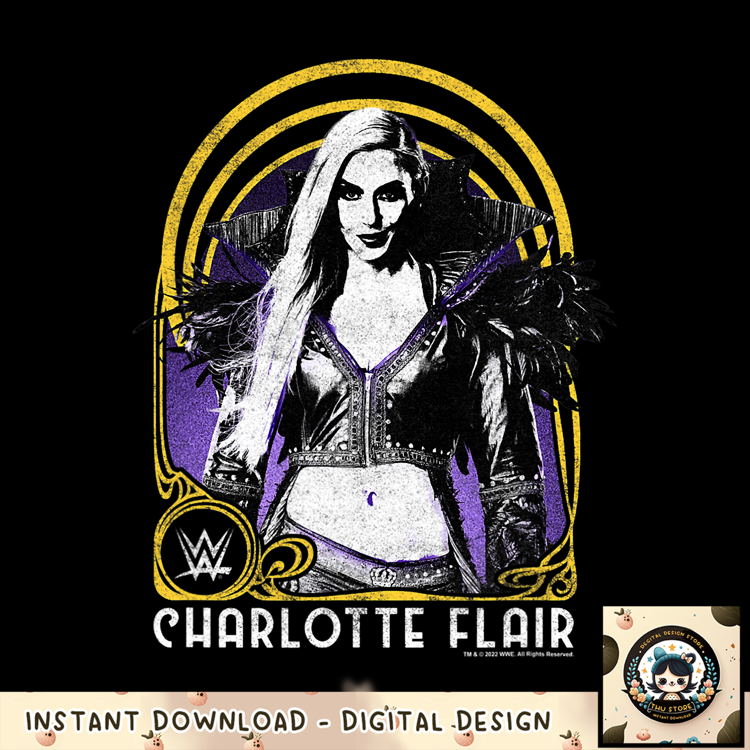 WWE Charlotte Flair Sassy Photo Real Distressed Portrait png | Inspire ...