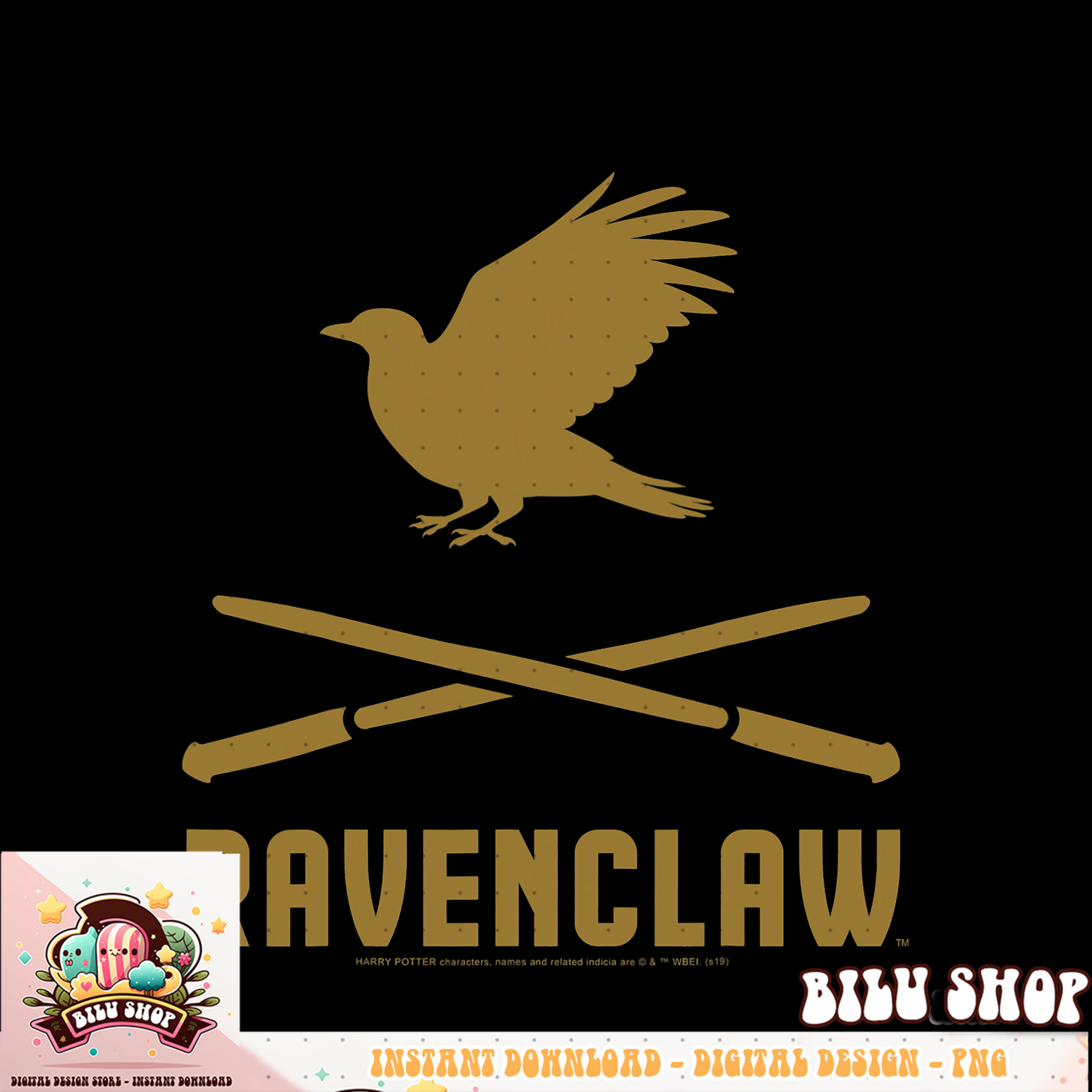 Harry Potter Ravenclaw Wands Crossed Logo PNG Download copy | Inspire ...