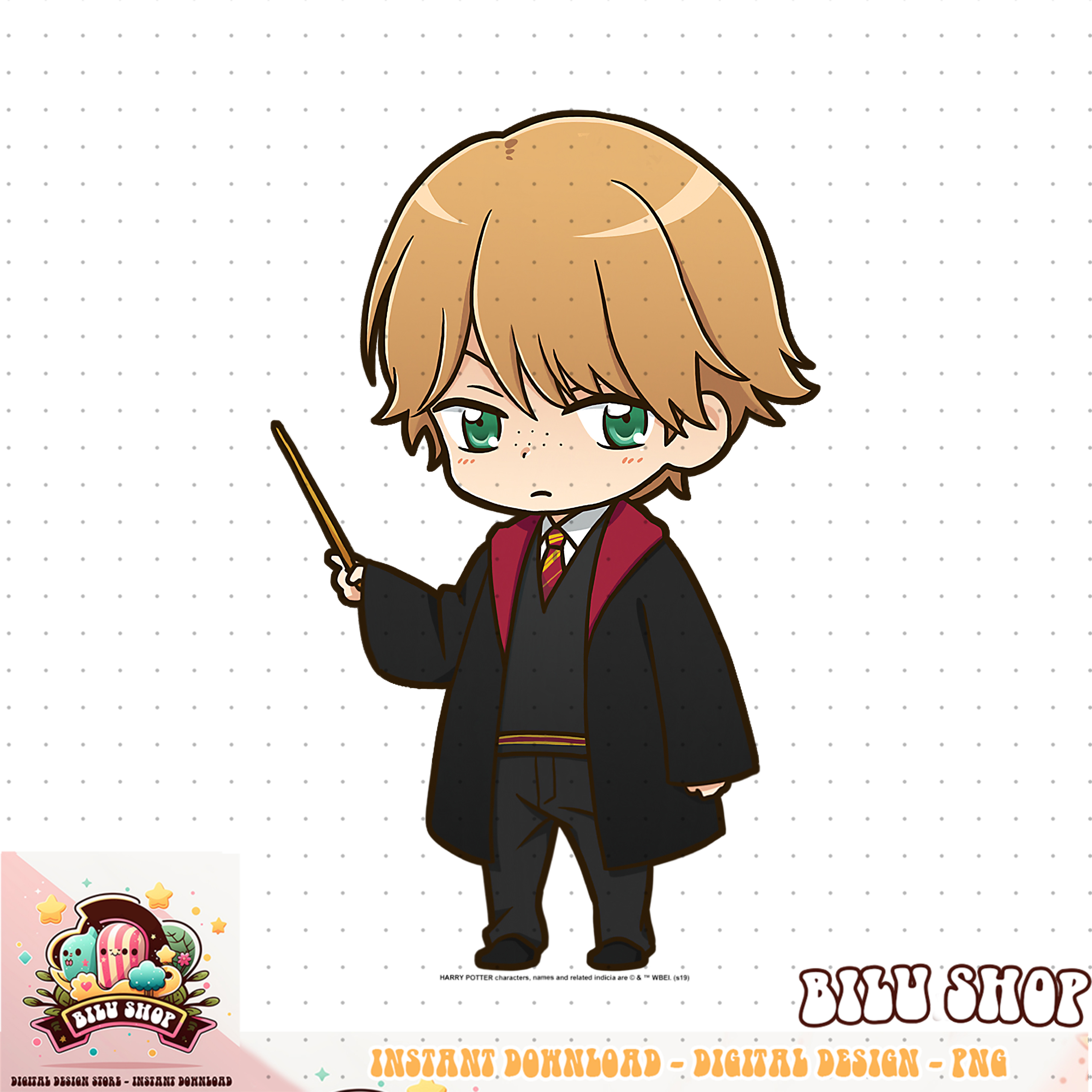Harry Potter Ron Weasley Anime Style Portrait PNG Download c | Inspire ...