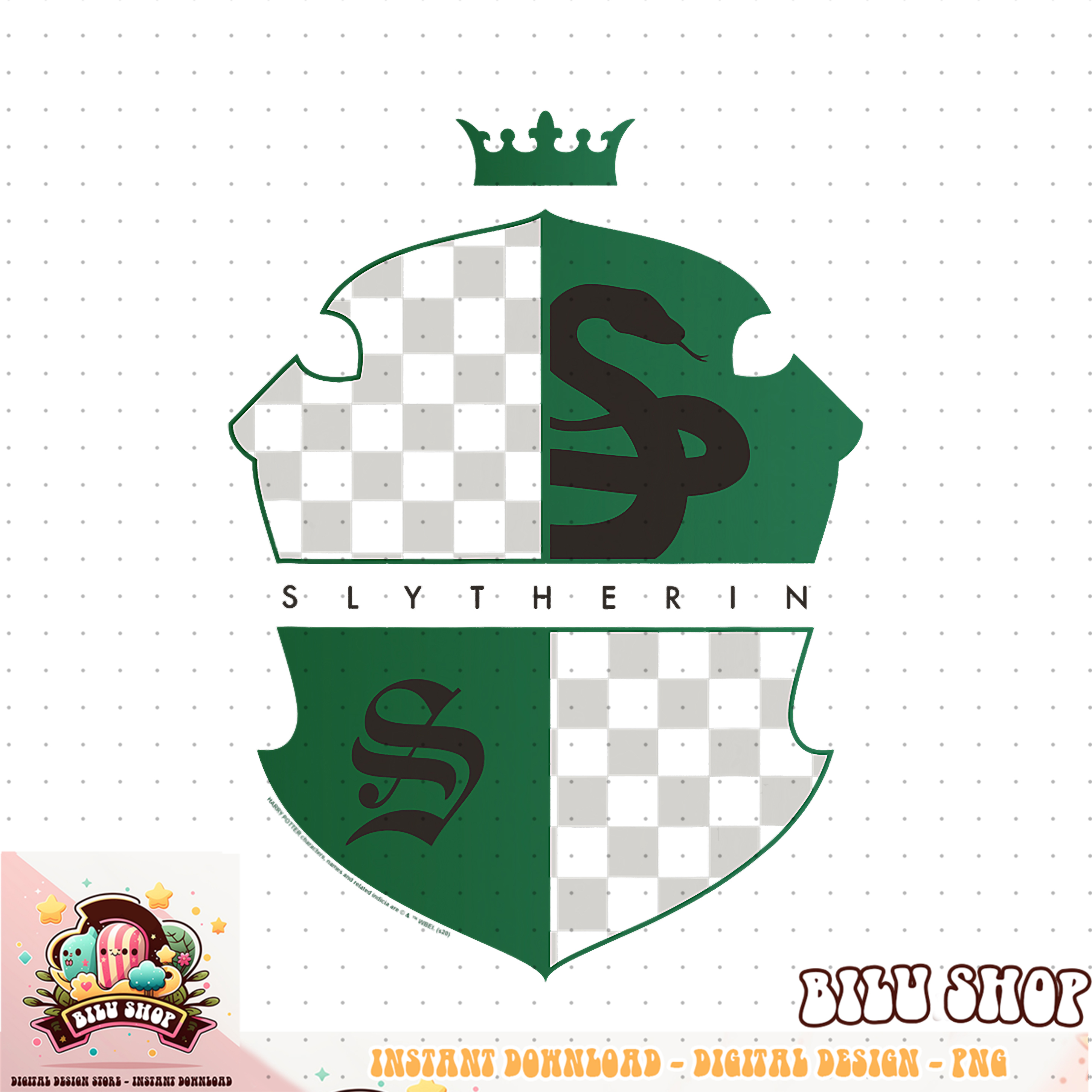 Harry Potter Slytherin Checkered Shield Crest PNG Download c | Inspire ...
