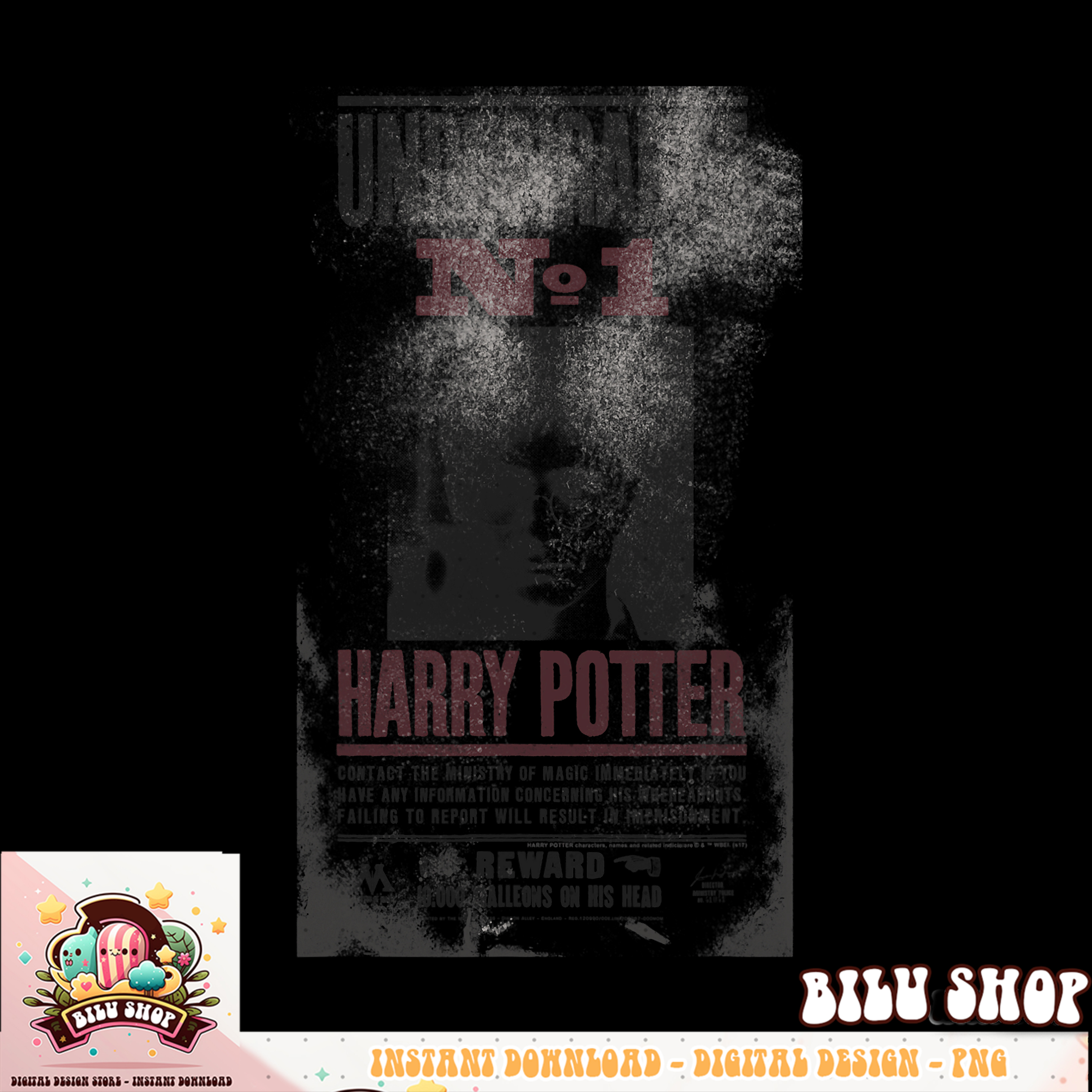 Harry Potter Undesirable No 1 Distressed PNG Download copy | Inspire Uplift