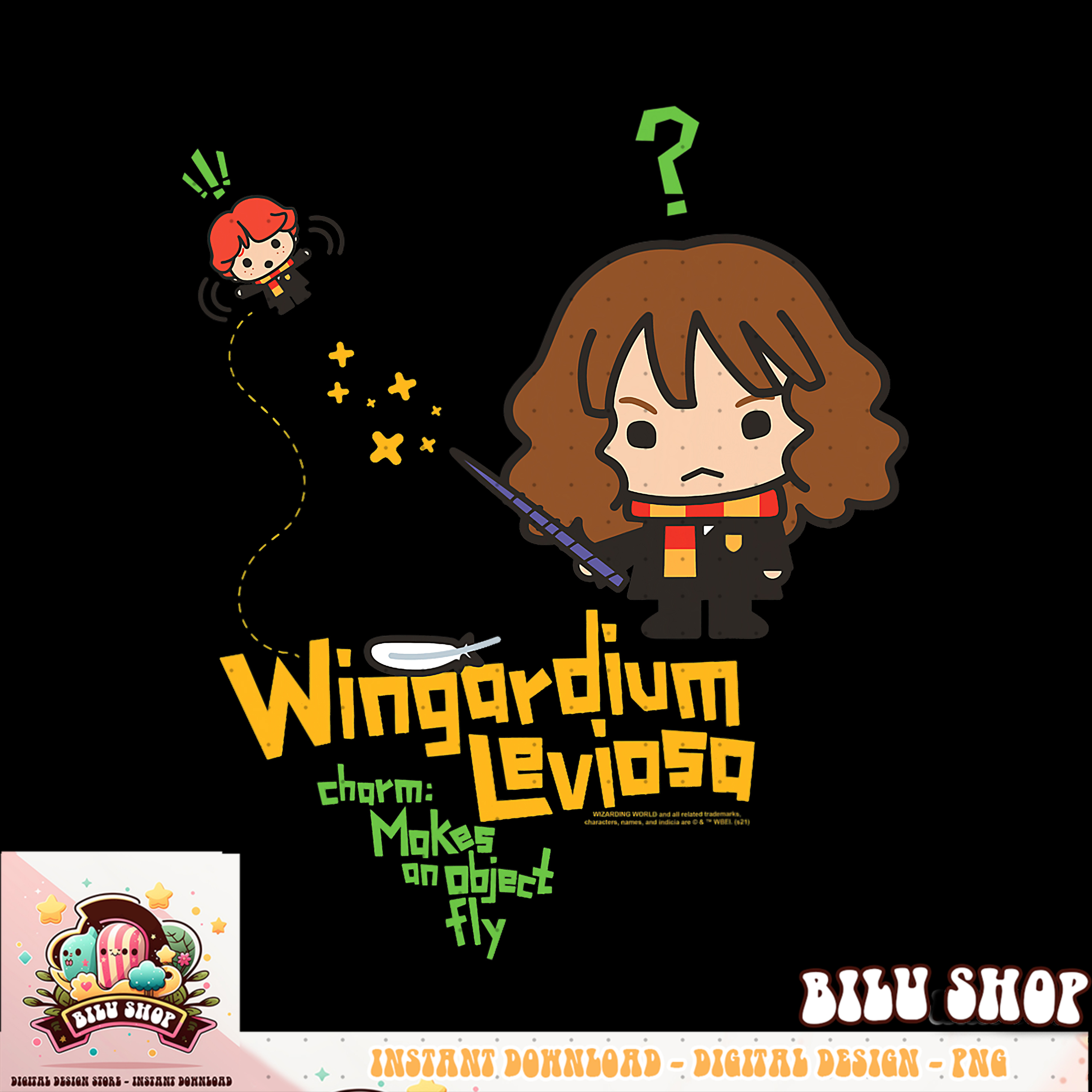 Harry Potter Wingardium Leviosa Hermione Ron PNG Download co | Inspire ...