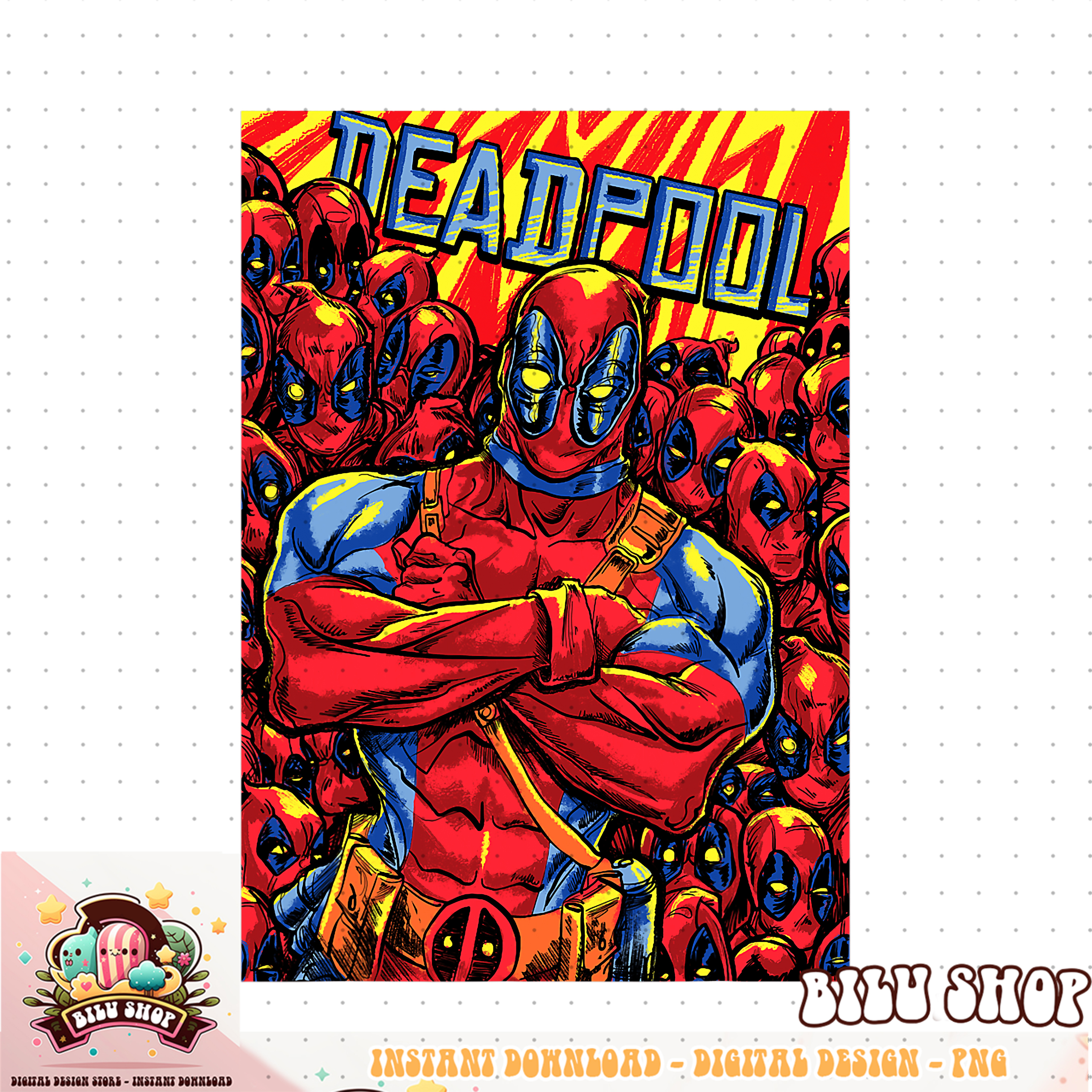 Marvel Deadpool Pool Of Deadpool Masks Graphic T-Shirt T-Shi | Inspire ...