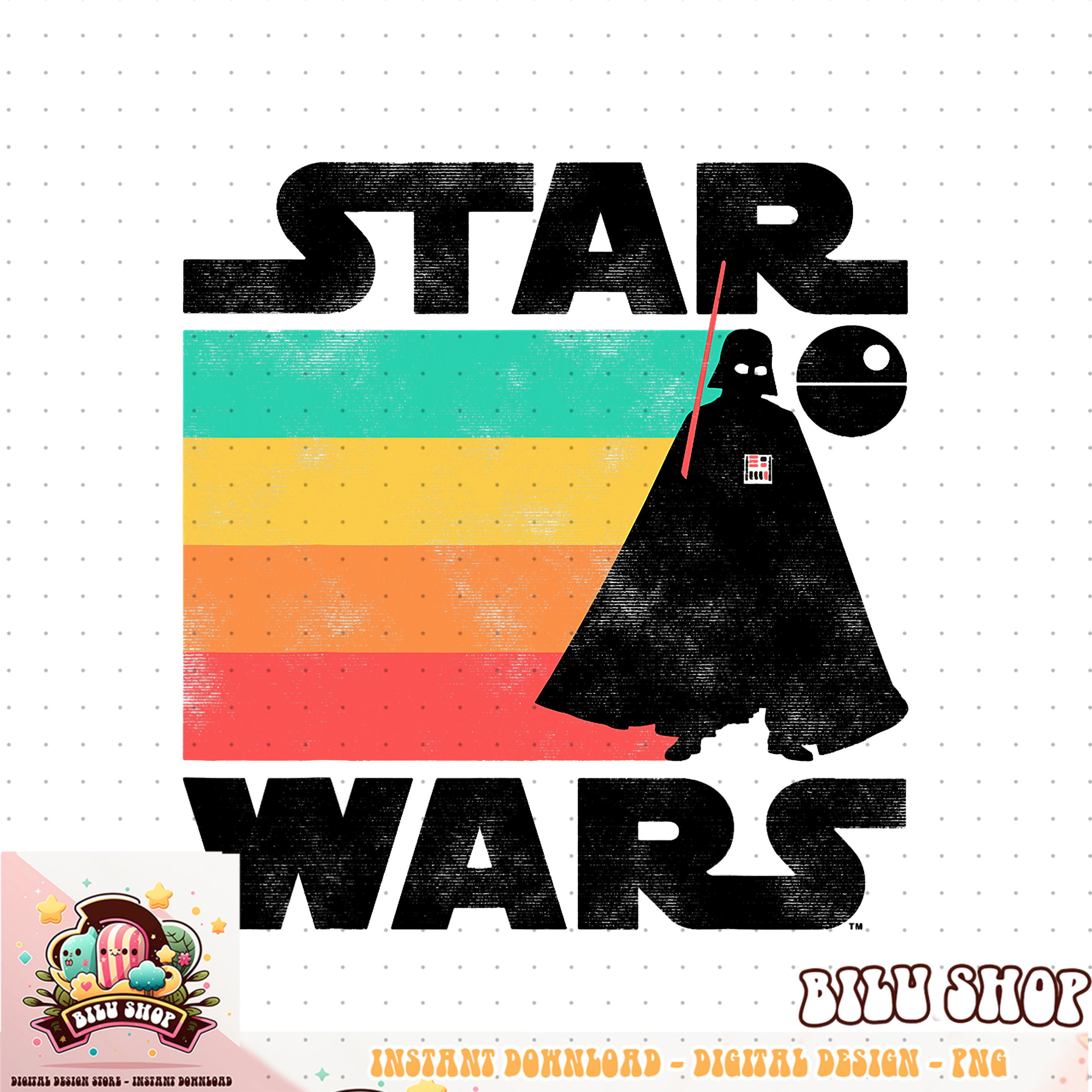 Star Wars Darth Vader Retro Stripes Baby Death Star T-Shirt | Inspire ...