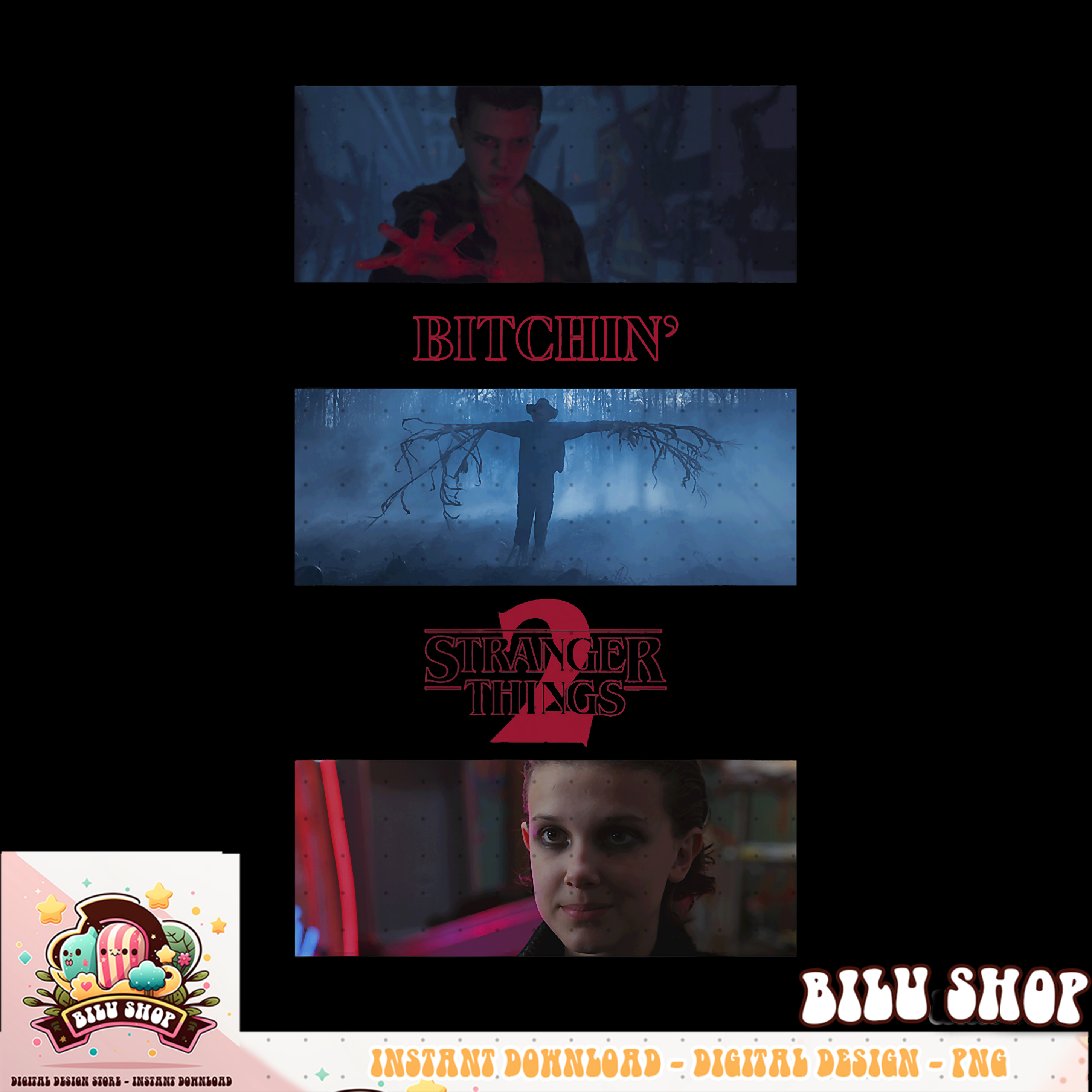 Stranger Things 2 Eleven Bitchin_ Panels T-Shirt | Inspire Uplift