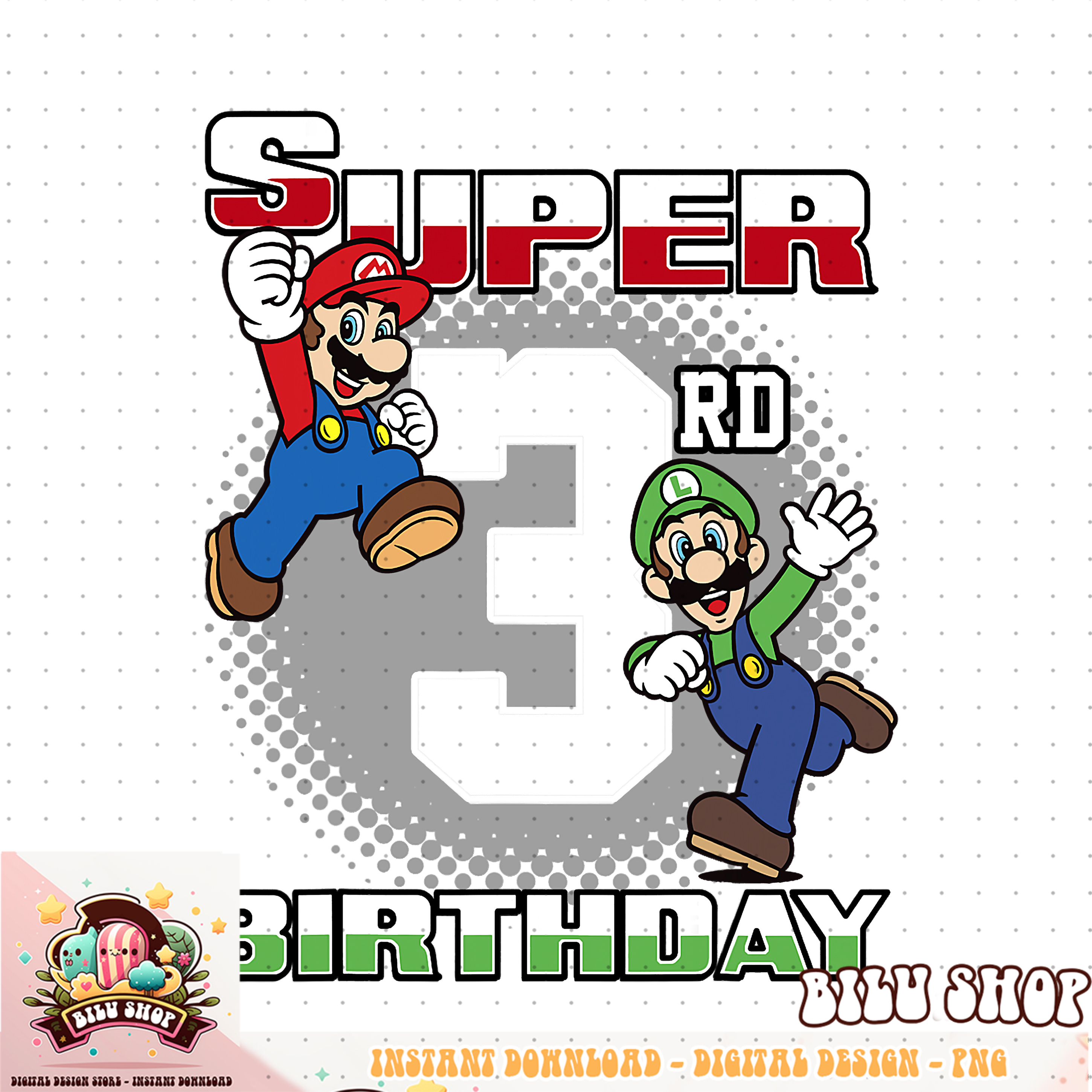 Super Mario And Luigi Super Birthday 3rd Birthday Portrait p | Inspire ...