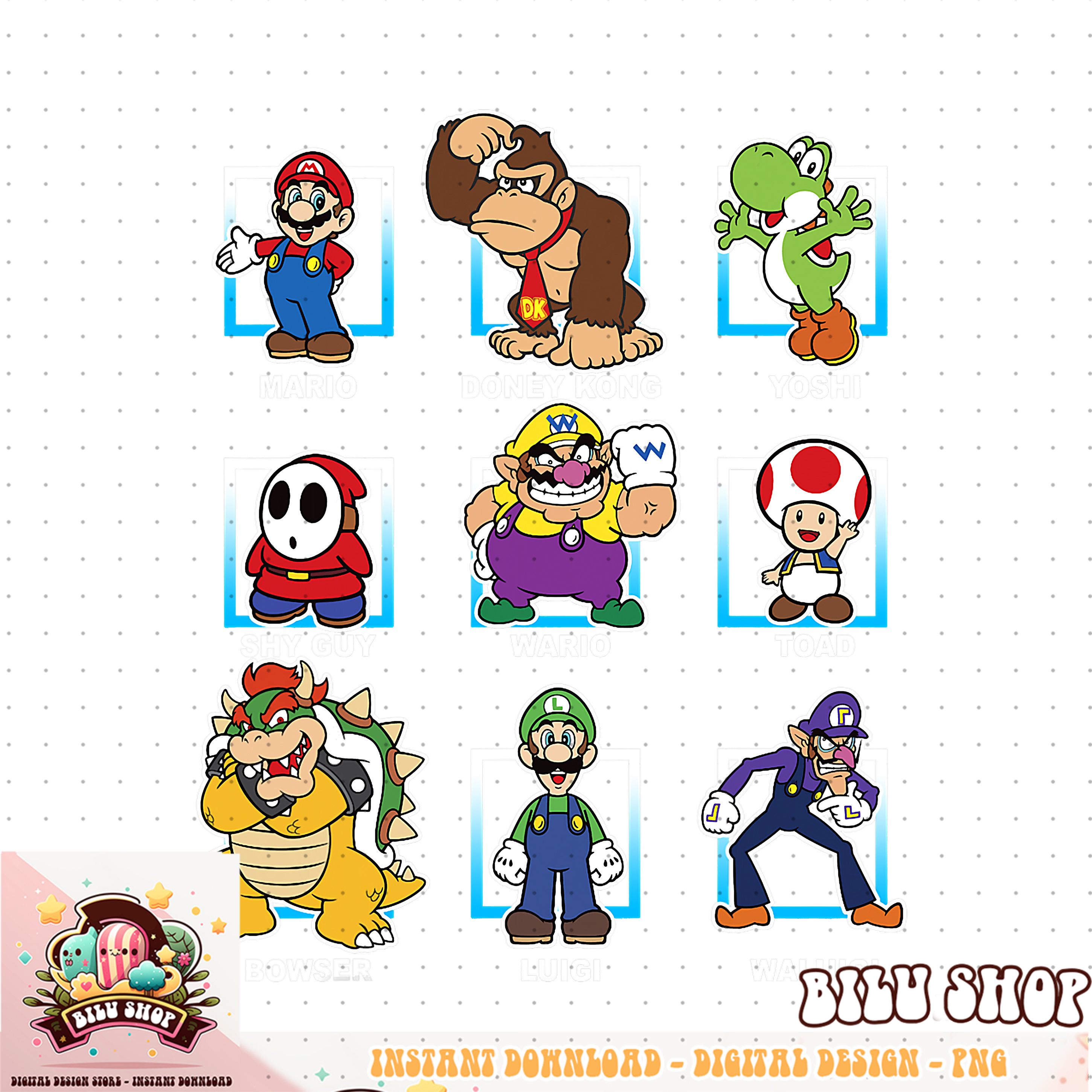 Super Mario Classic Characters Group Shot Graphic png downlo | Inspire ...