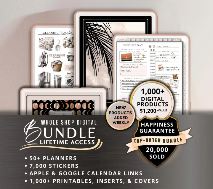 Digital Planner Digital Sticker Whole Shop Bundle Budget Fit | Inspire ...