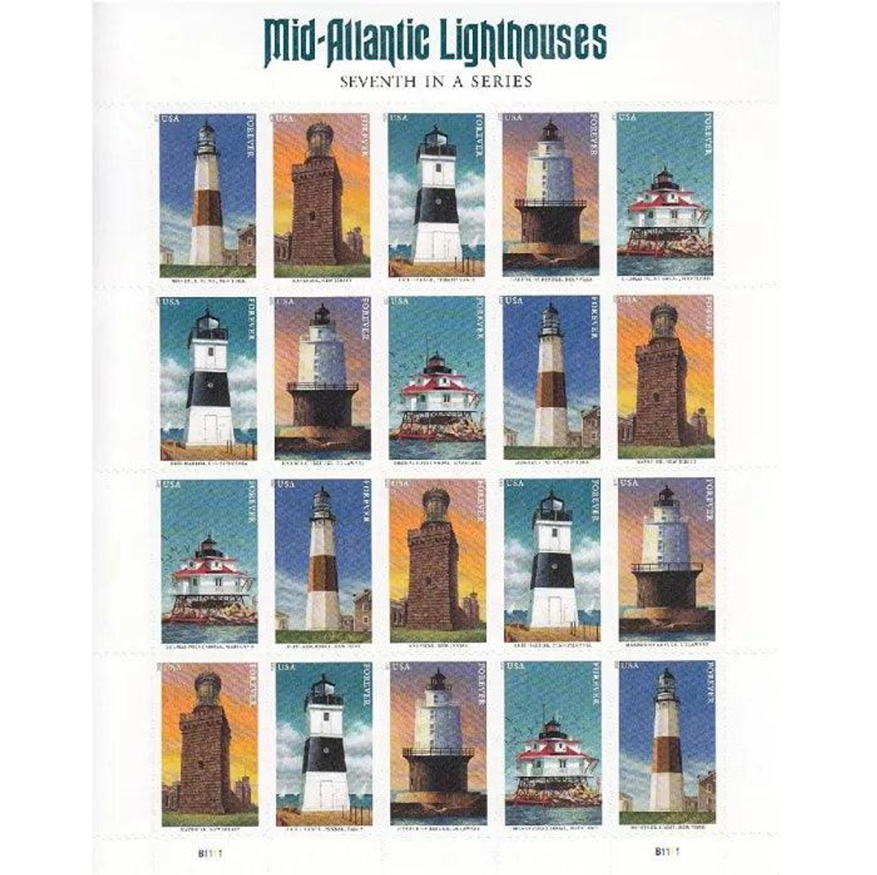 Mid Atlantic Lighthouses forever postage stamp-5 sheets of 2 | Inspire ...
