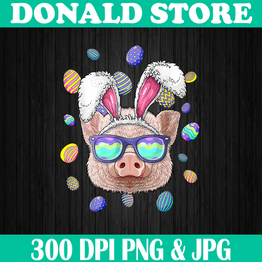 Pig Easter Bunny Ears Funny Farmer Easter Eggs Hunting Easte | Inspire ...