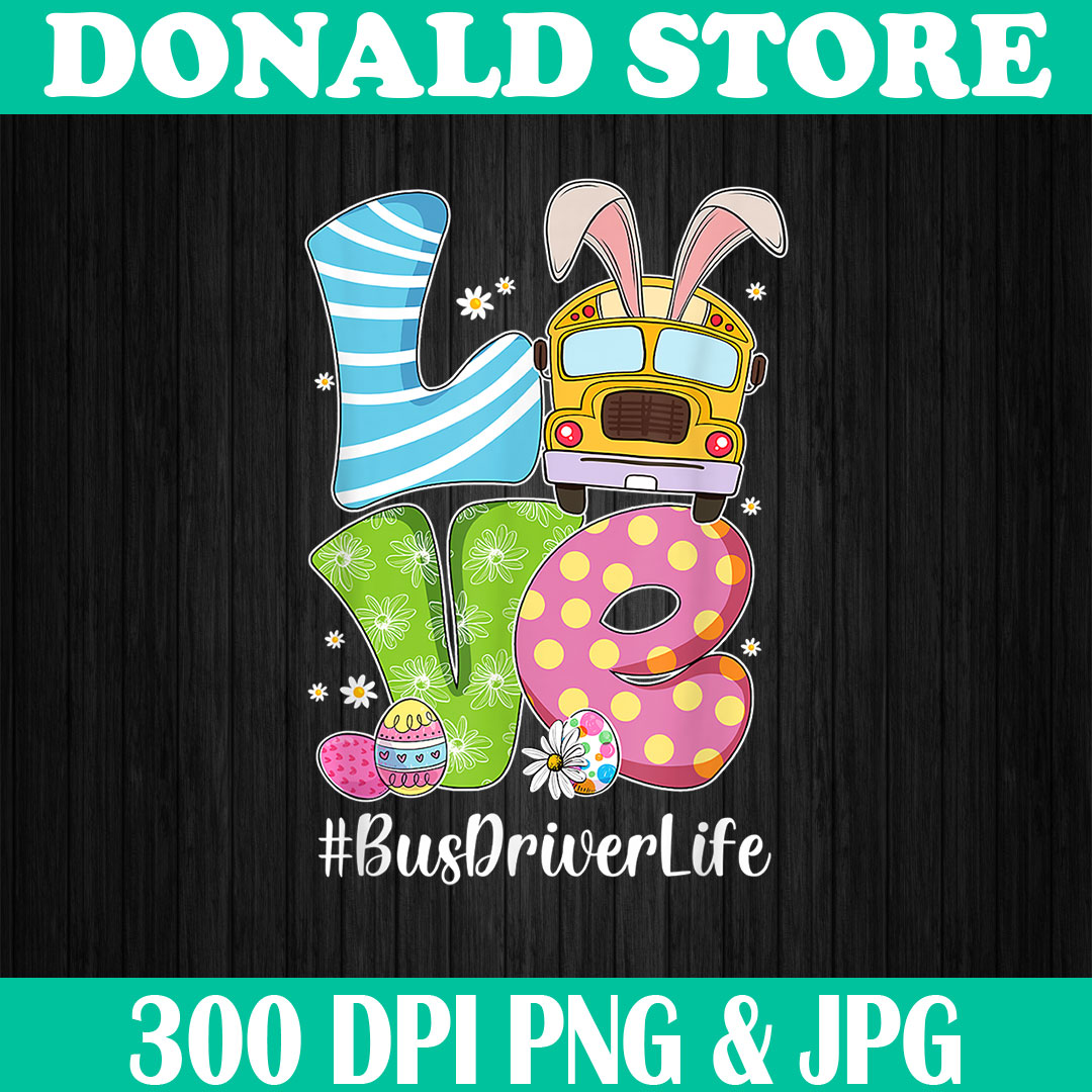 Cute Love Bunny School Bus Driver Life Happy Easter Day East - Inspire ...