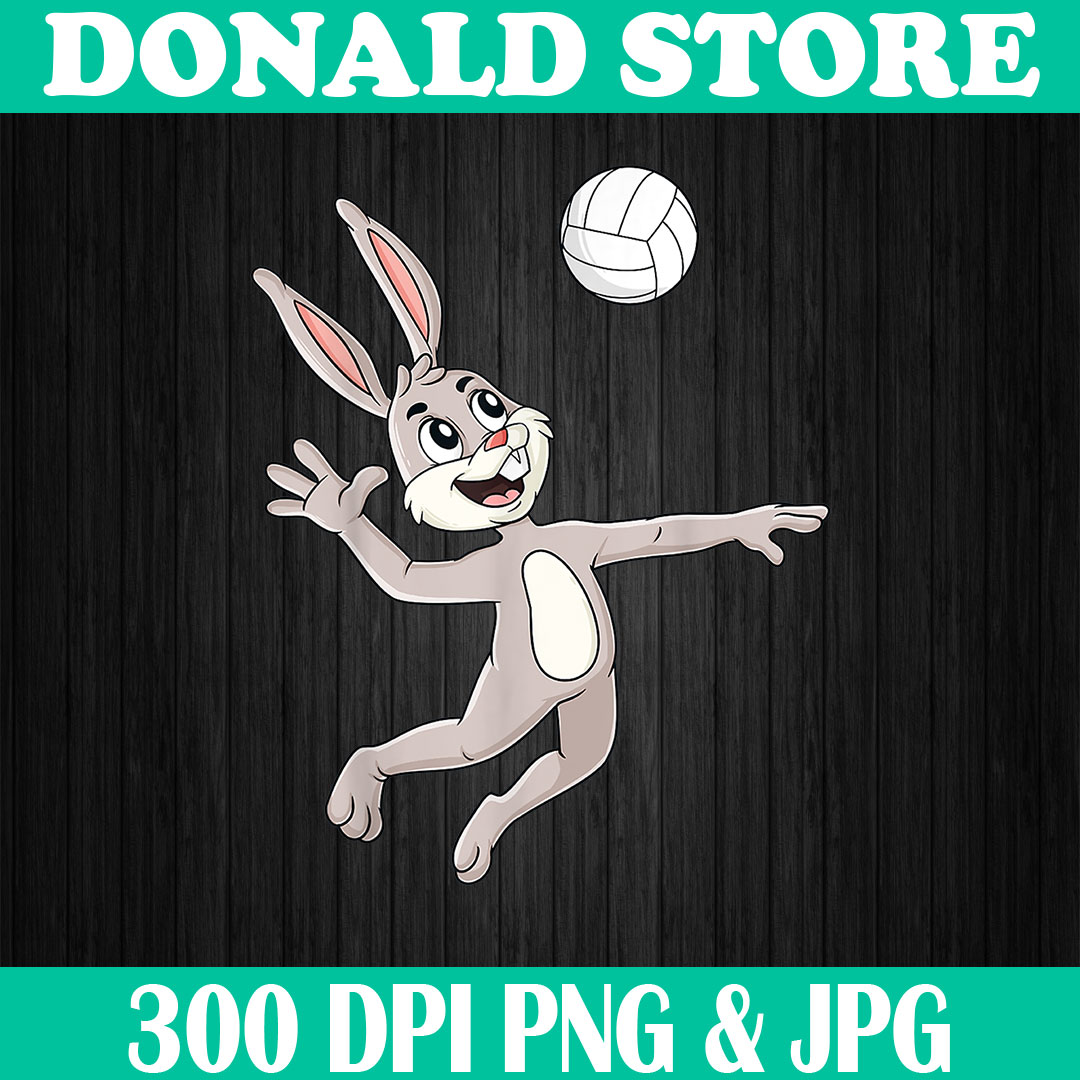 Easter Bunny Hitting A Volleyball Funny Easter Day Png, Happ | Inspire ...