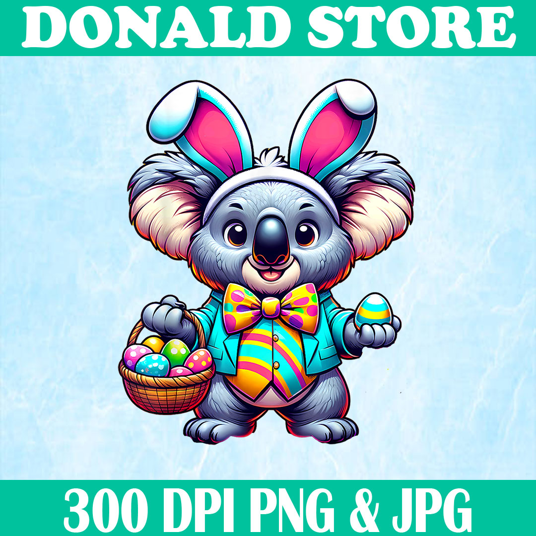 Cute Easter Koala Png, Bunny Ears Png, Digital File, PNG Hig - Inspire ...