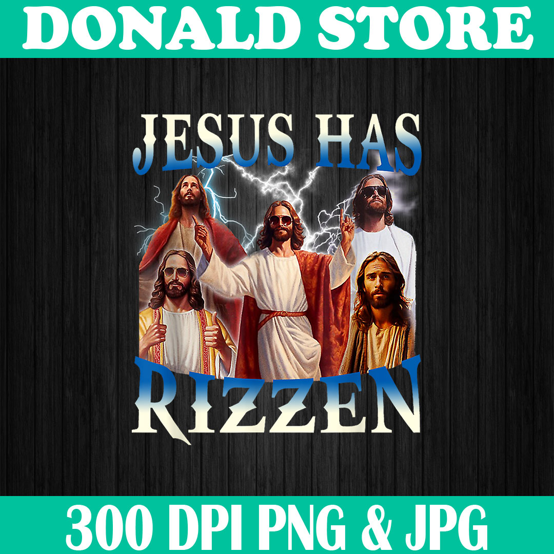 Jesus Has Rizzen Png, Vintage Christian Design Jesus Png, Di | Inspire ...