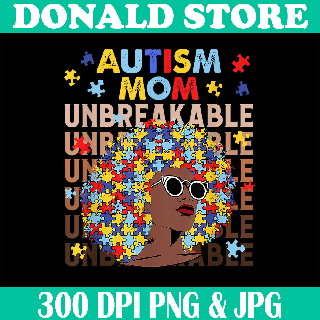 African Black Autism Mom Png, Afro Mother Png, Autism Awaren | Inspire ...