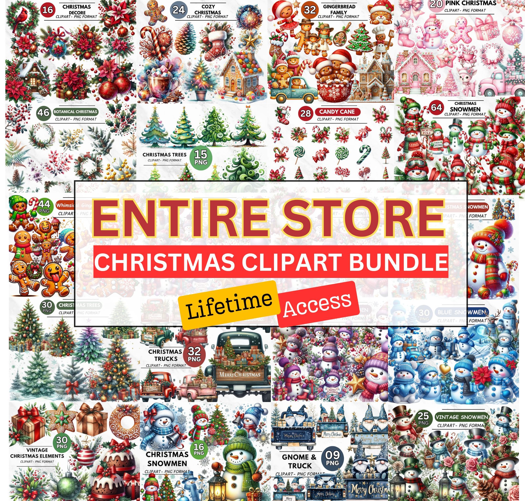 Entire Store Christmas Clipart Bundle, Mega Christmas Clipar | Inspire ...