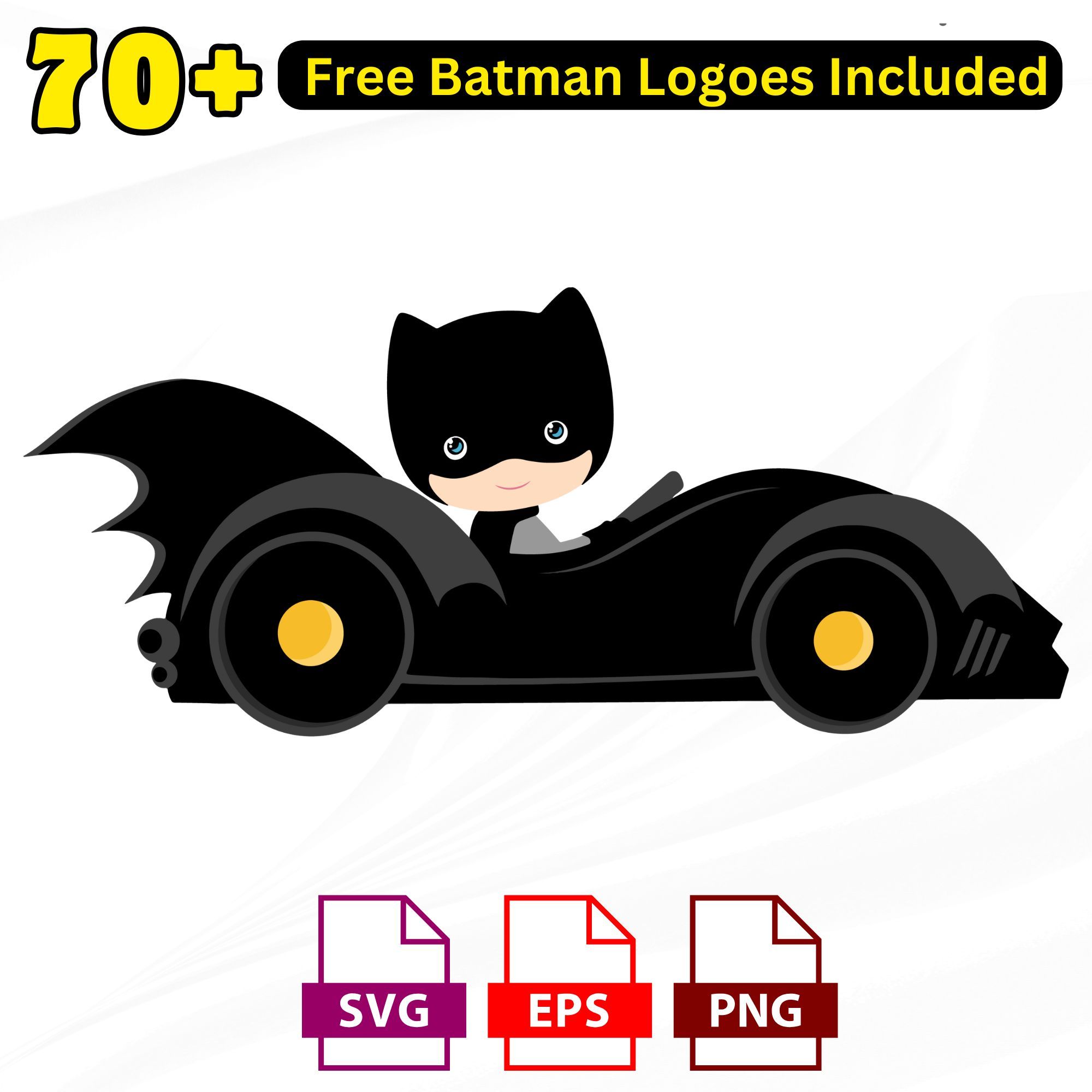 Cute Batman Car, Batman Symbol SVG, Superhero Clipart, Batma | Inspire ...