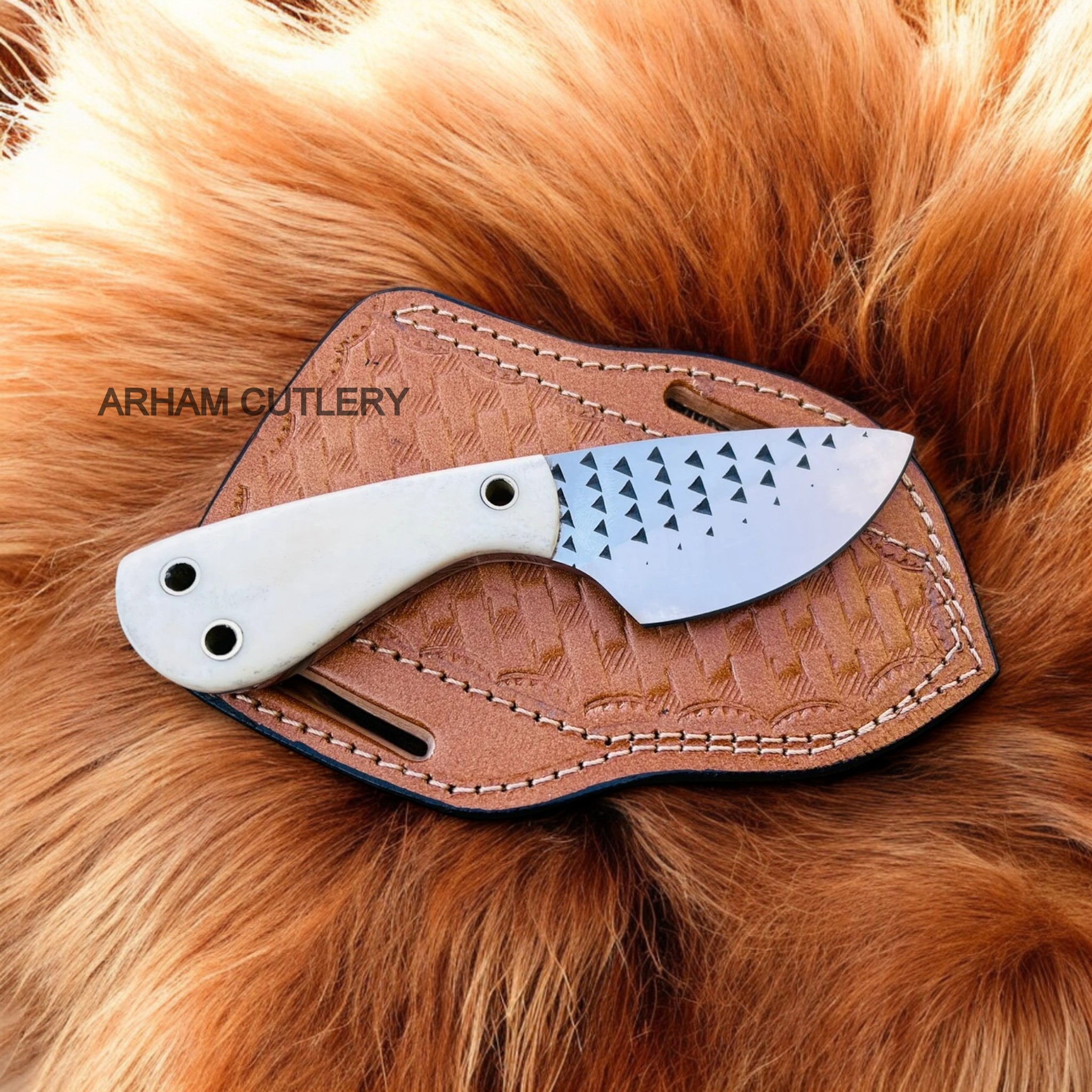 Farrier Rasp File Fixed Blade EDC Knife With Leather Sheath | Inspire ...
