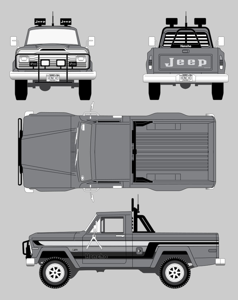 1980 JEEP HONCHO Car Blueprint PDF SVG Vector File. | Inspire Uplift